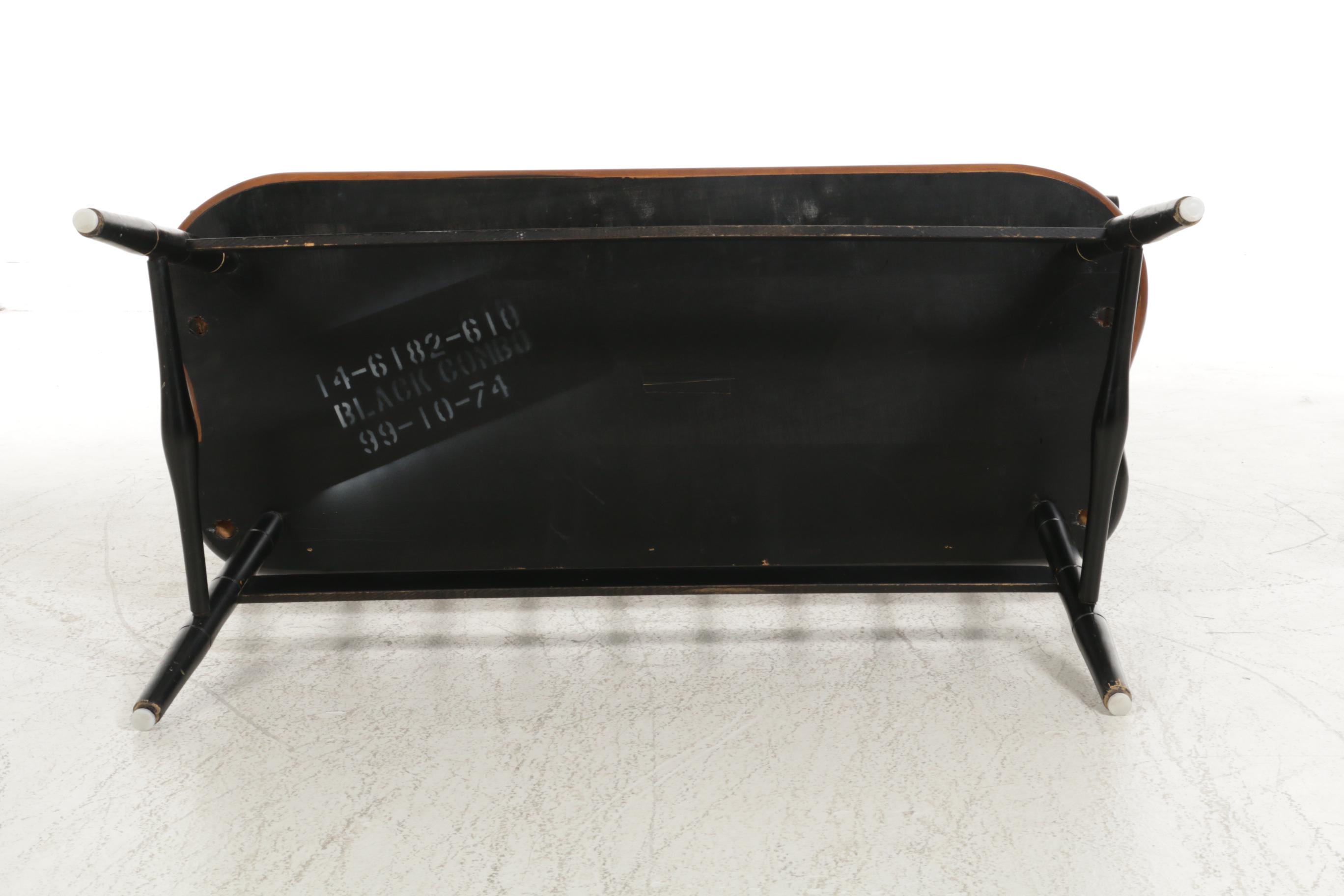 Ethan Allen Stencil-Painted, Ebonized and Parcel-Gilt Maple Arrow-Back ...