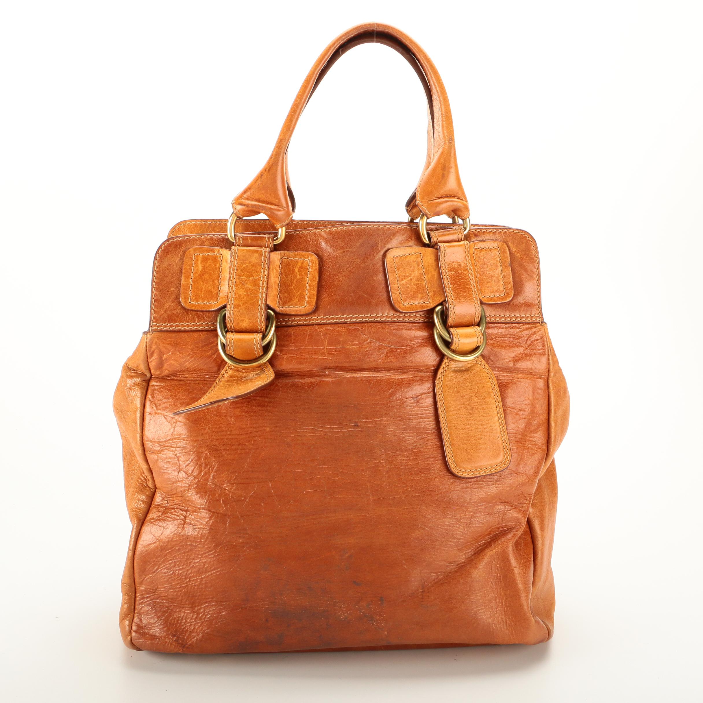 Chloé Bay Large Satchel Bag in Quilted Tan Leather | Everything But The ...