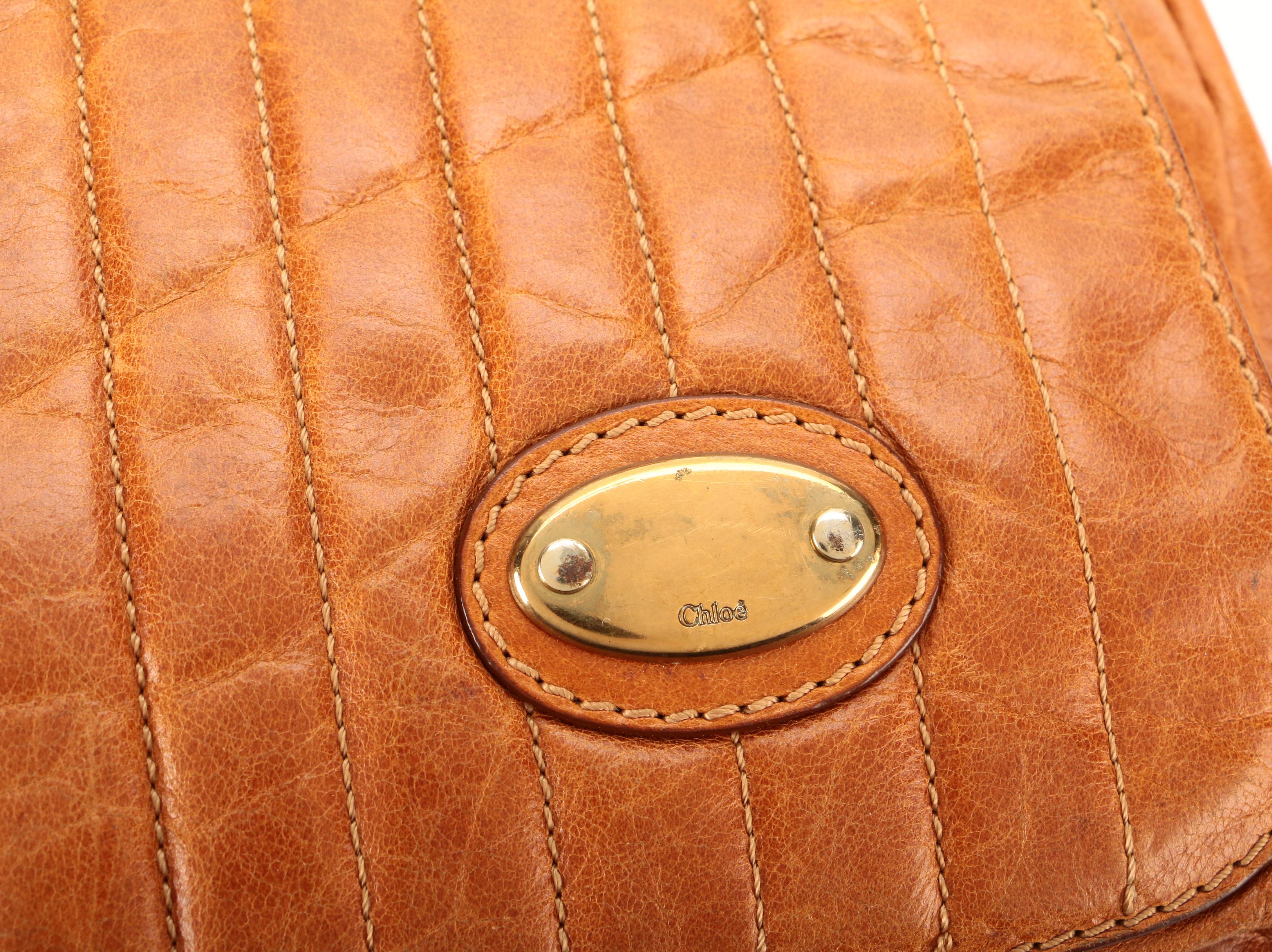 Chloé Bay Large Satchel Bag in Quilted Tan Leather | Everything But The ...