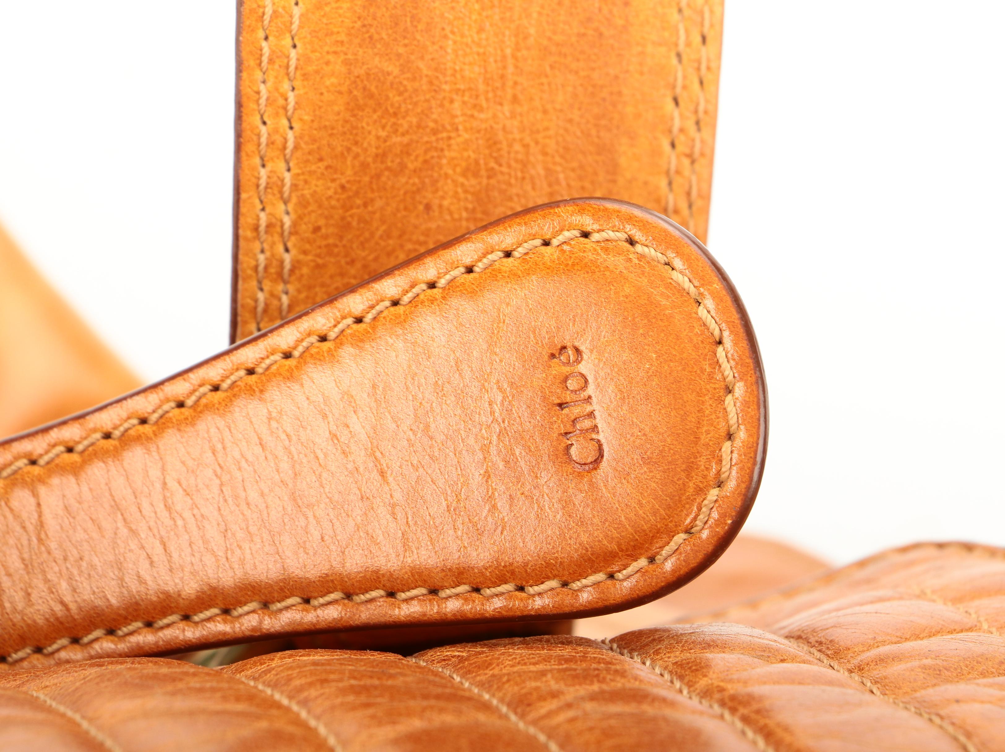 Chloé Bay Large Satchel Bag in Quilted Tan Leather | Everything But The ...