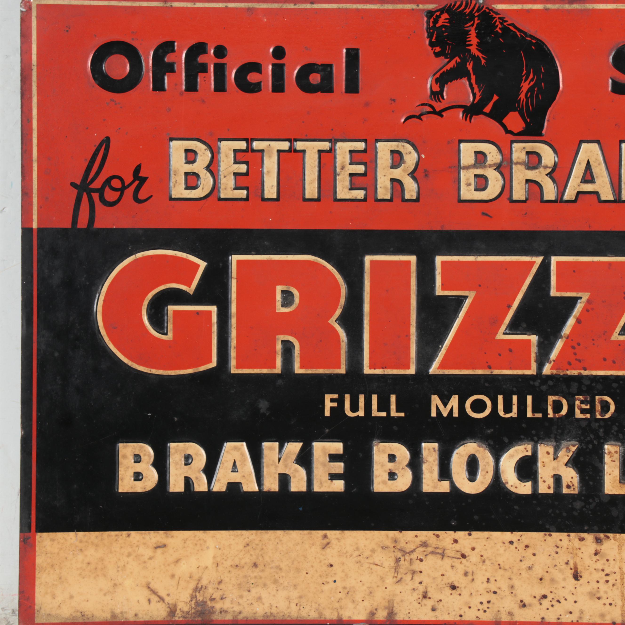 "Grizzly" Official Service Full Moulded Brake Block Lining Cut Metal ...