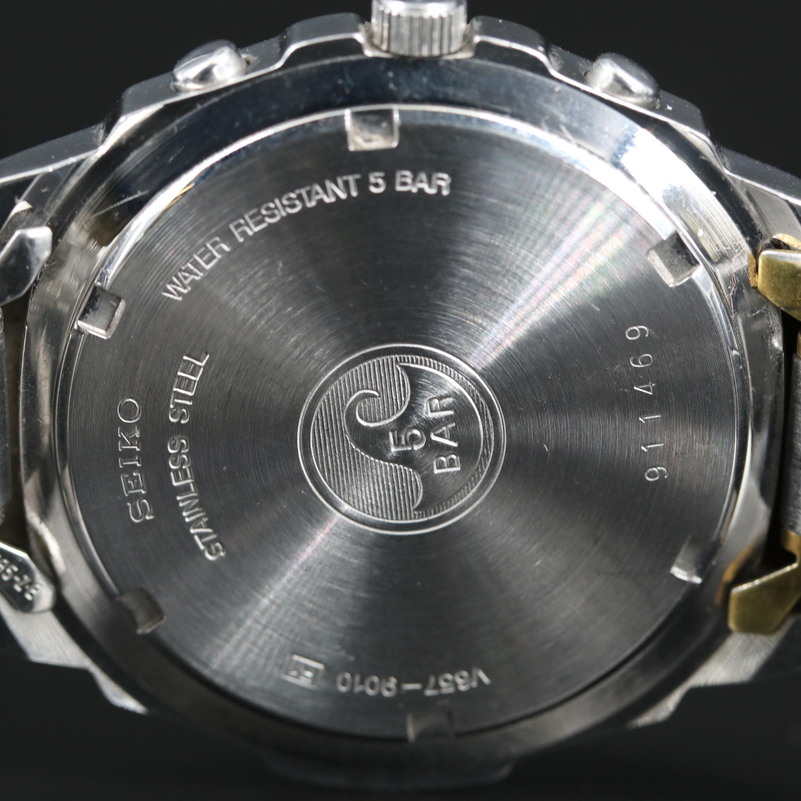 1999 Seiko V657-9010 Chronograph Stainless Steel Quart Wristwatch | EBTH