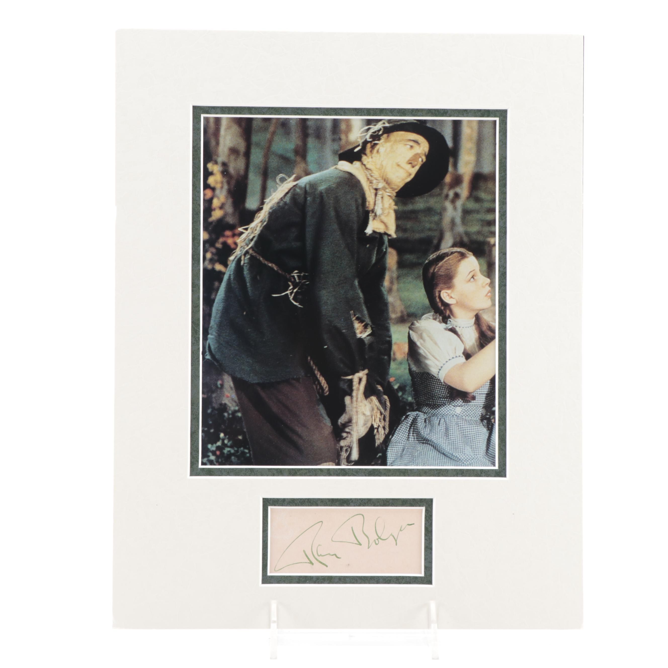 Ray Bolger "The Scarecrow" From "The Wizard of Oz" Signature Cut and ...