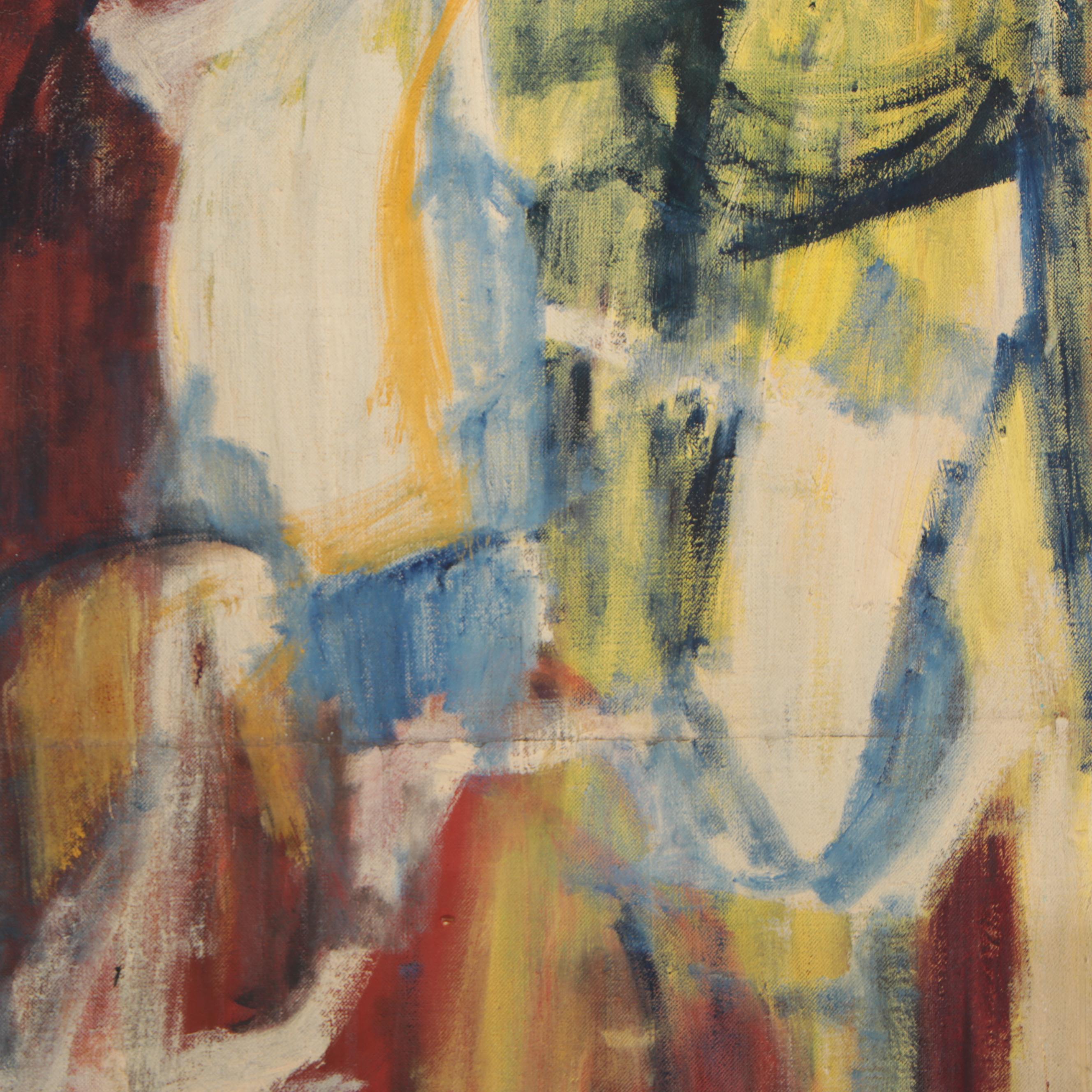 Bernice Fisher Stacy Large-Scale Abstract Oil Painting, Mid-20th ...