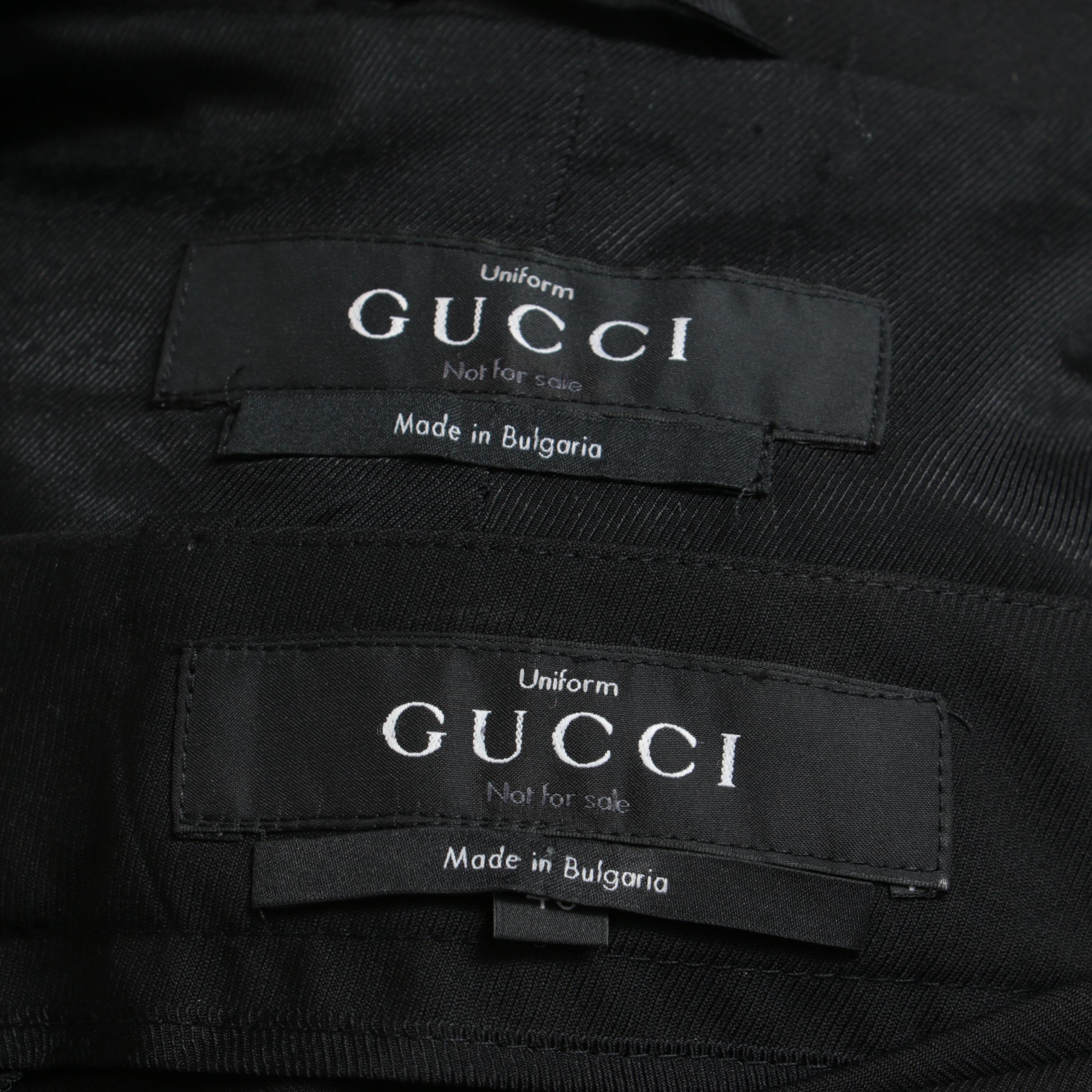 Gucci Uniform Jacket and Trousers in Black Wool | Everything But The House