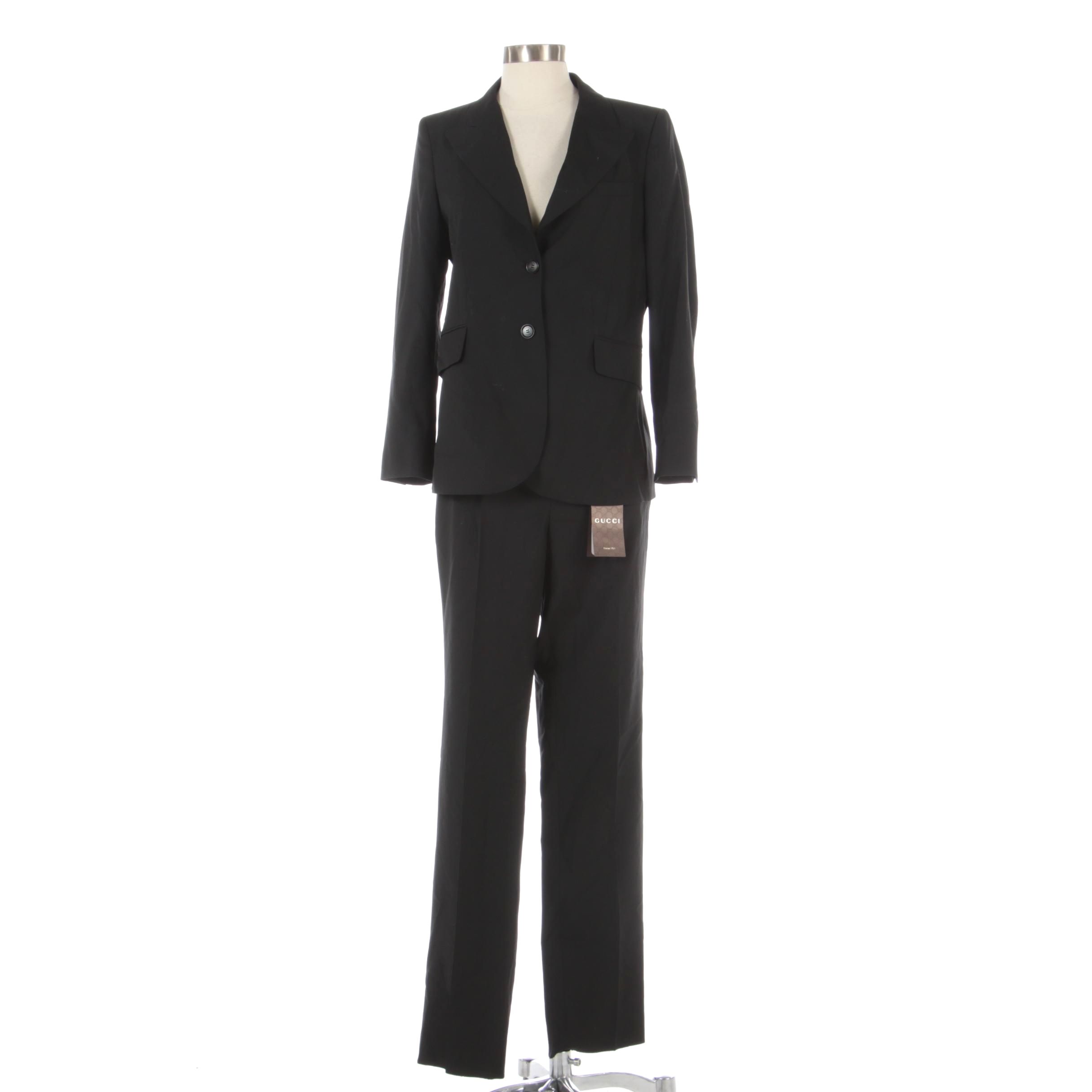 Gucci Uniform Jacket and Trousers in Black Wool | Everything But The House