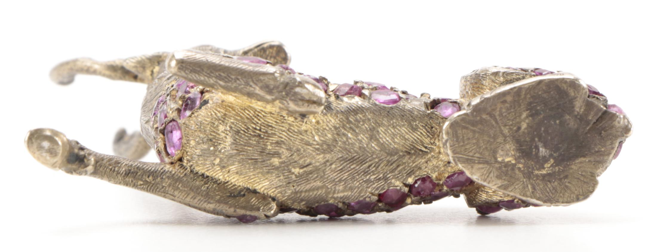 Cushion Cut Ruby Gemstone Inlaid Metal Stag Figurine | EBTH