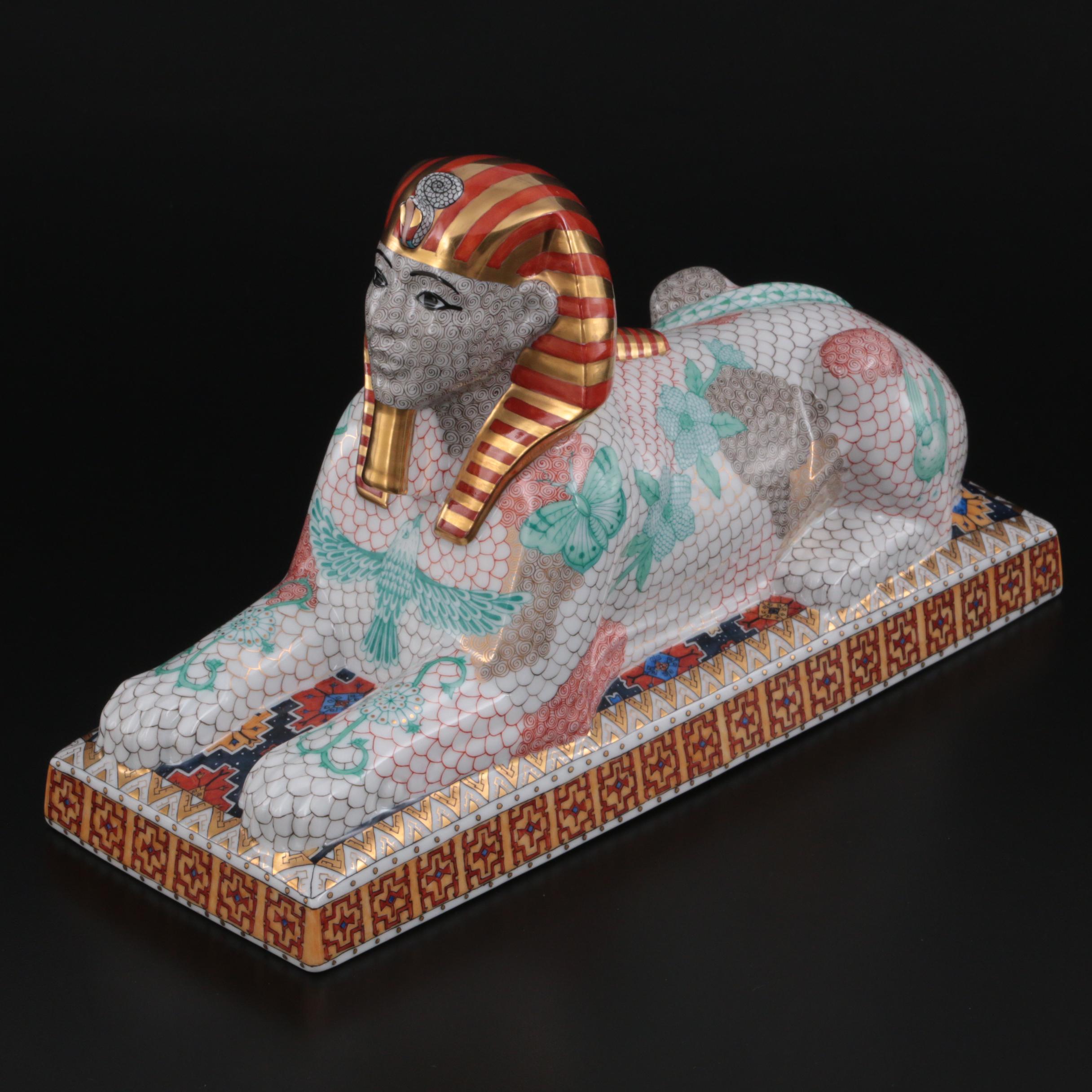 Herend Limited Edition Multicolor "Sphinx" Porcelain Figurine ...