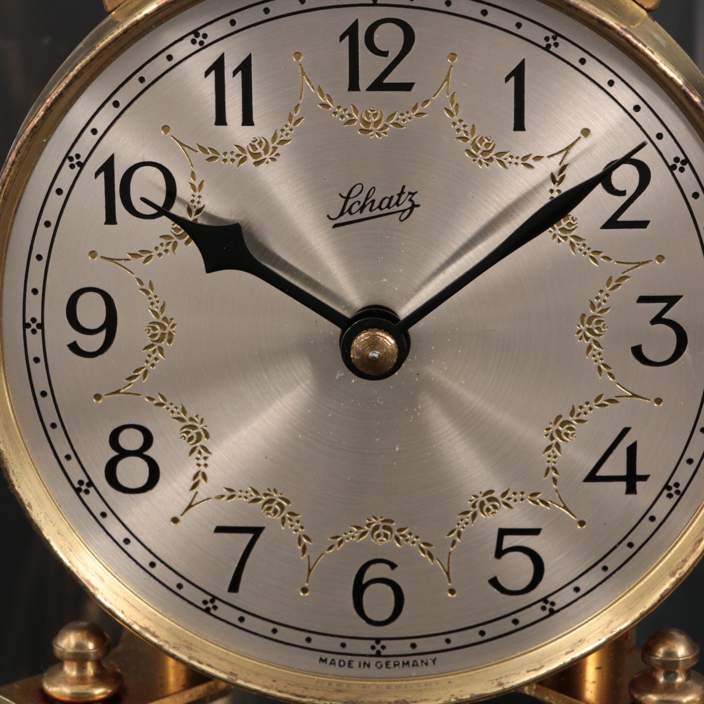 Kundo K&O and Schatz Brass and Glass German Anniversary Clocks, Early ...