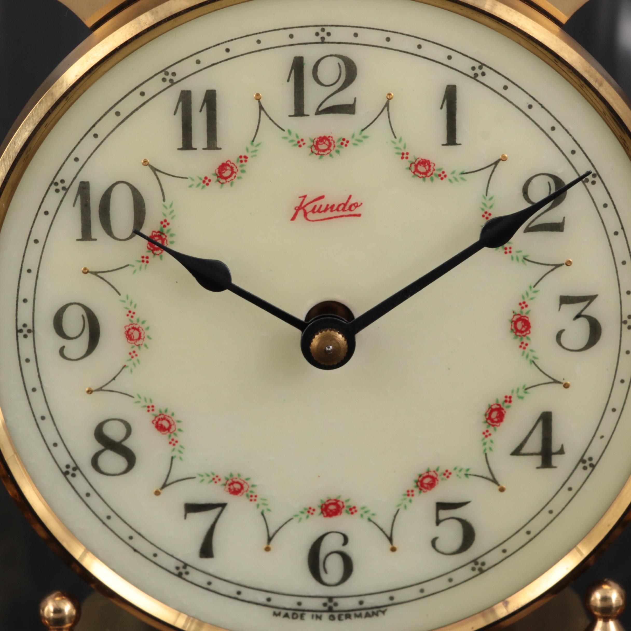 Kundo K&O and Schatz Brass and Glass German Anniversary Clocks, Early ...