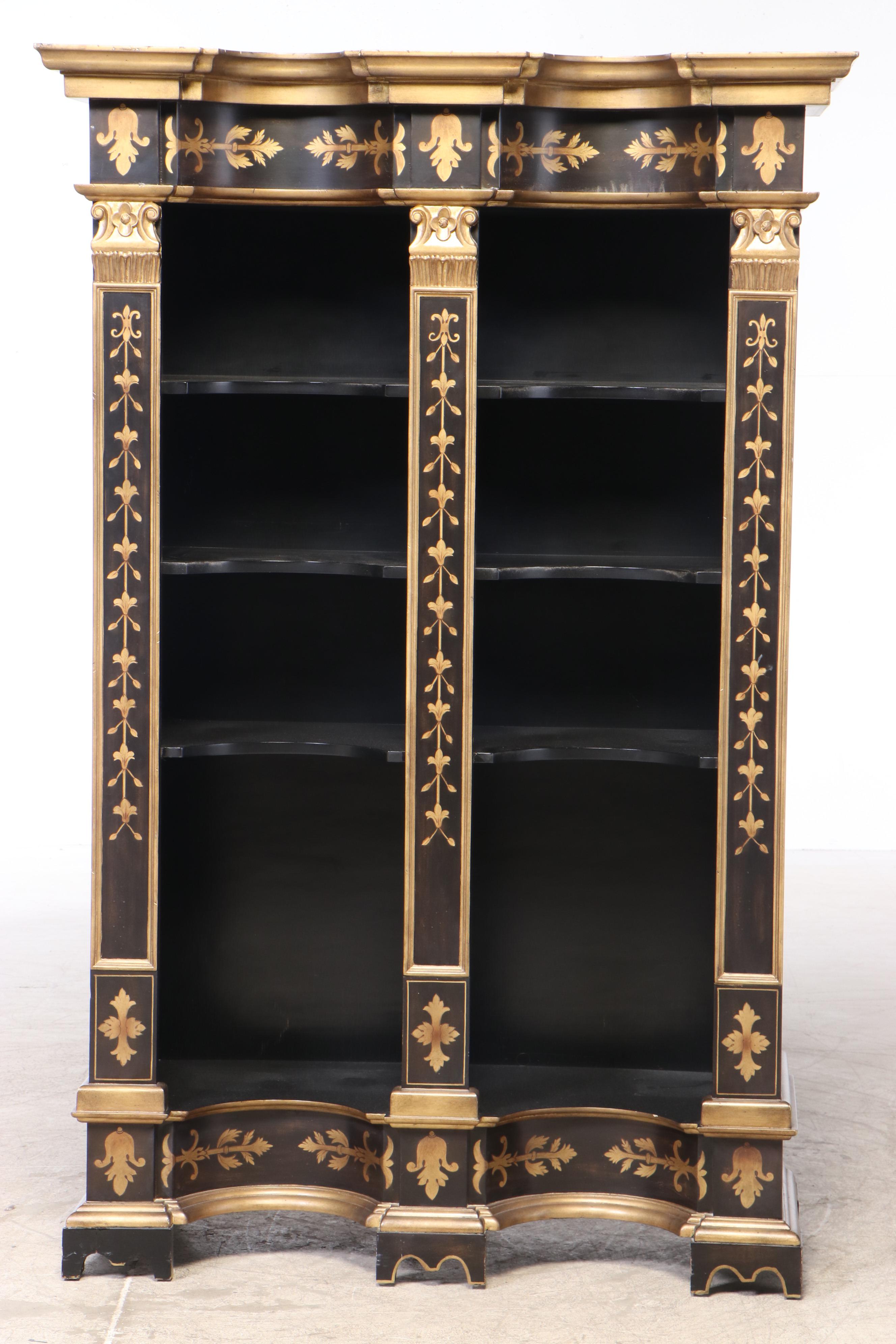 Baroque Stye Ebonized and Gilt-Decorated Bookcase | EBTH