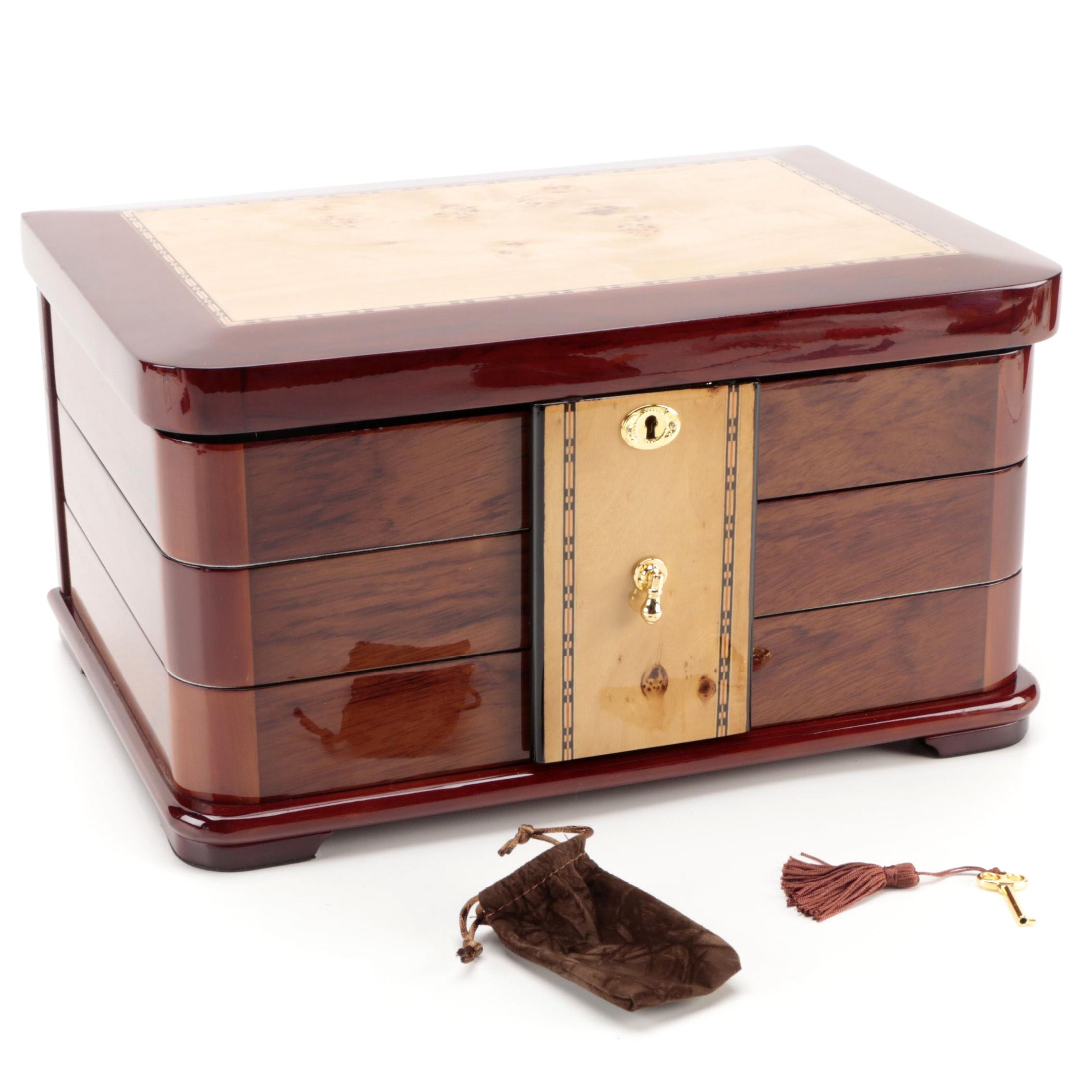 Jere High Gloss Finish Jewelry Chest with Swing-out Trays | EBTH