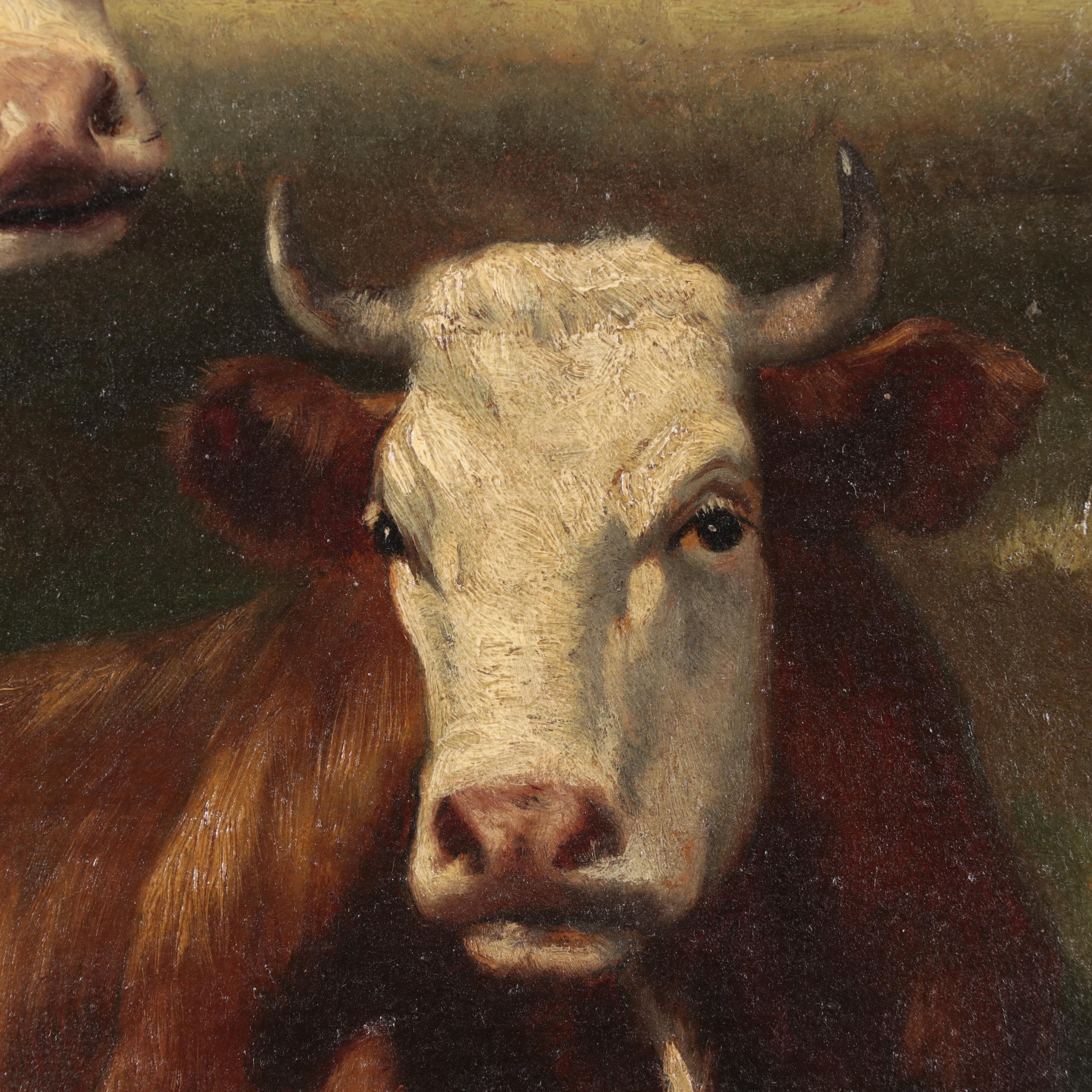 Robert Atkinson Fox Pasture Oil Painting of Cows, Early 20th Century | EBTH