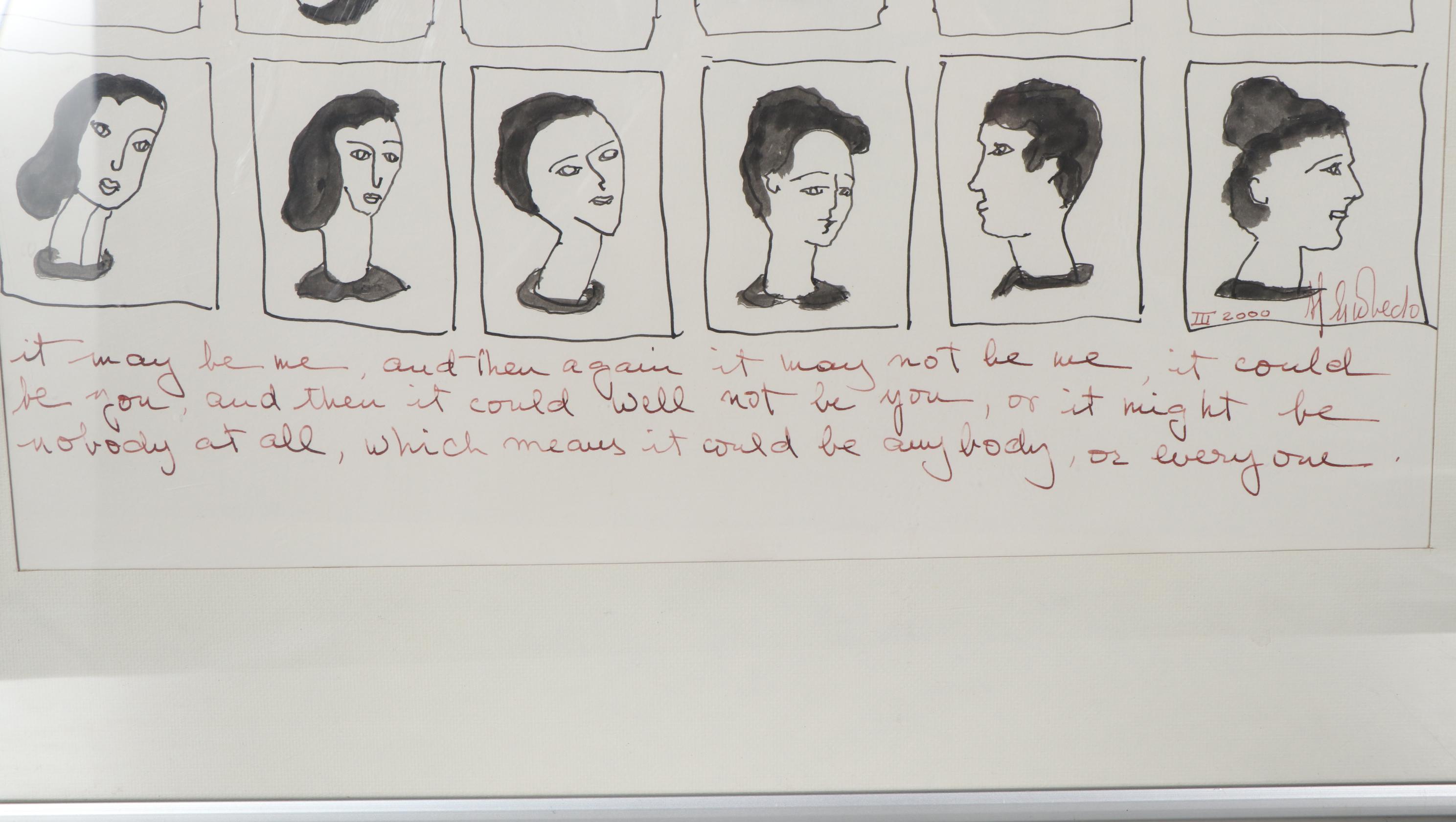 Maria Escobedo Ink Drawing, 2000 | EBTH