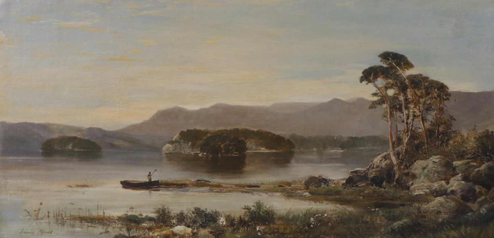 James Mudd Luminist Landscape Oil Painting of River, Late 19th Century ...