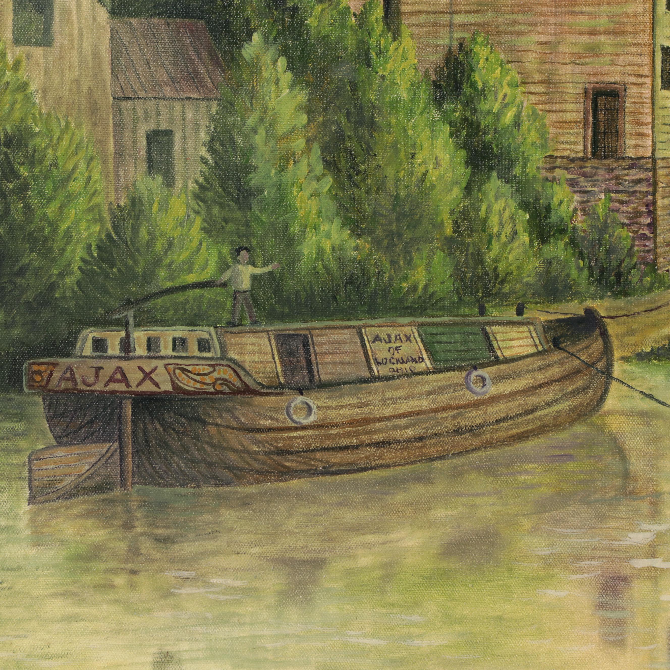 William R. Jones Town Landscape Oil Painting | EBTH