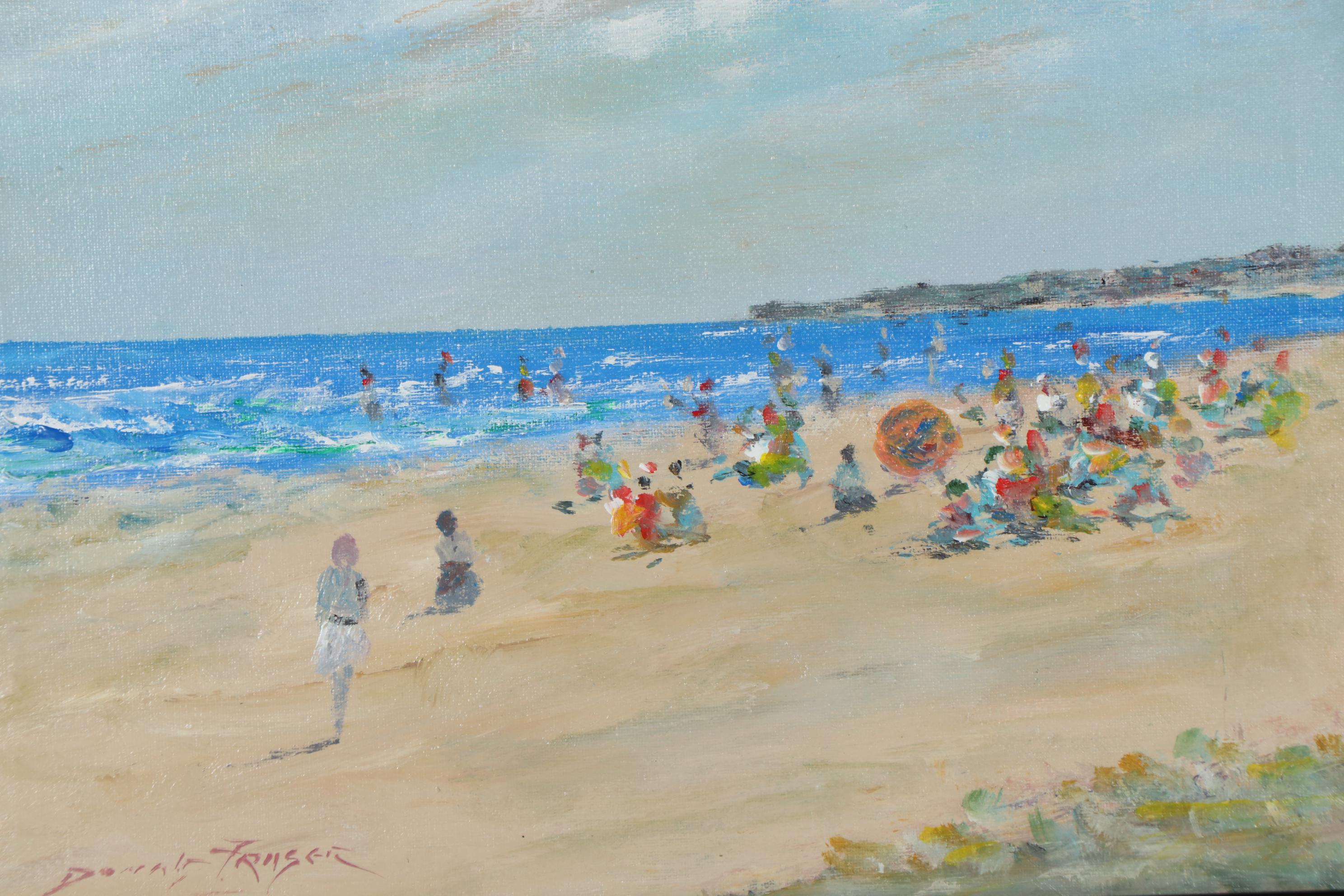 Donald Fraser Beach Scene Oil Painting, Circa 2000 | Everything But The ...