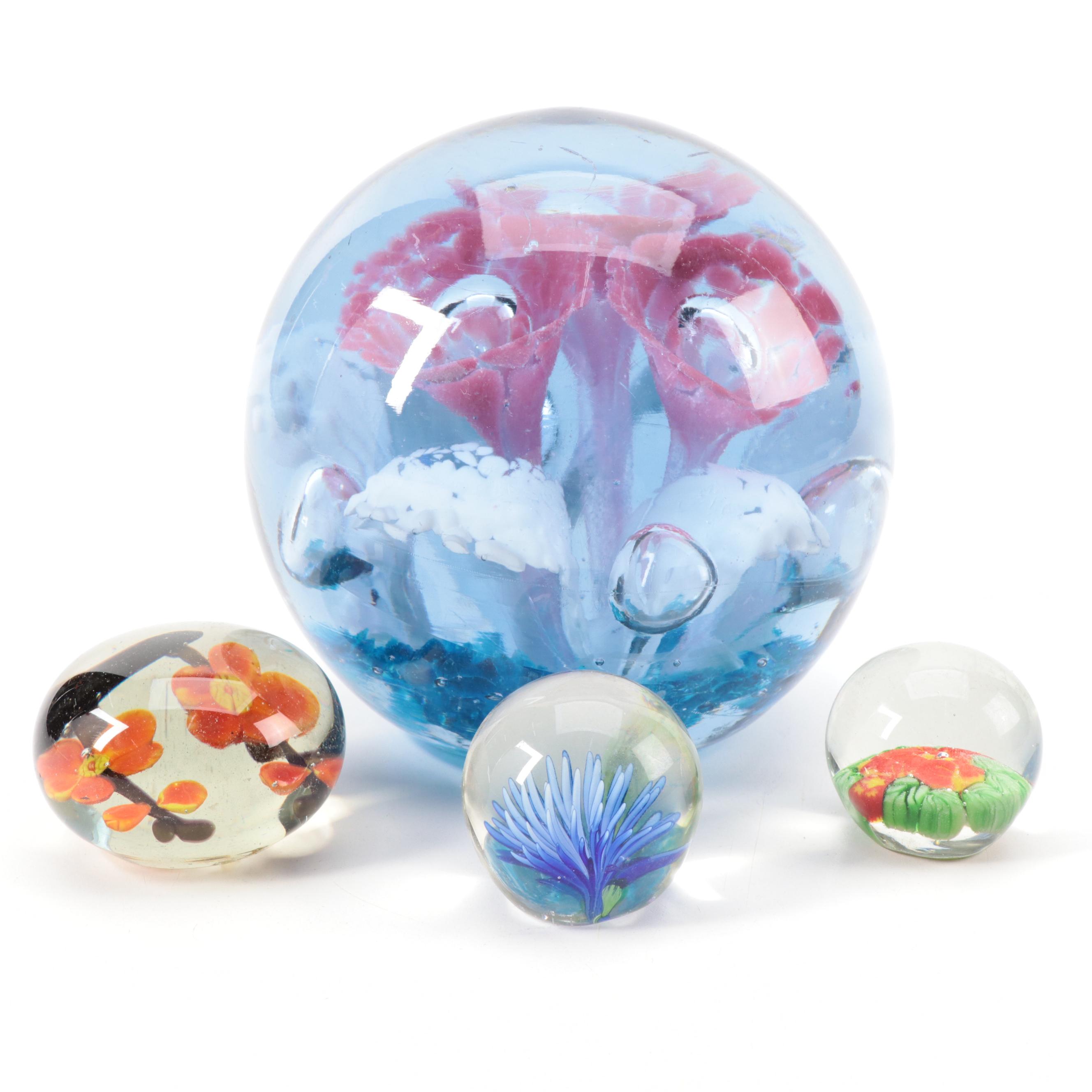 Handcrafted Floral Motif Art Glass Paperweights | Everything But The House
