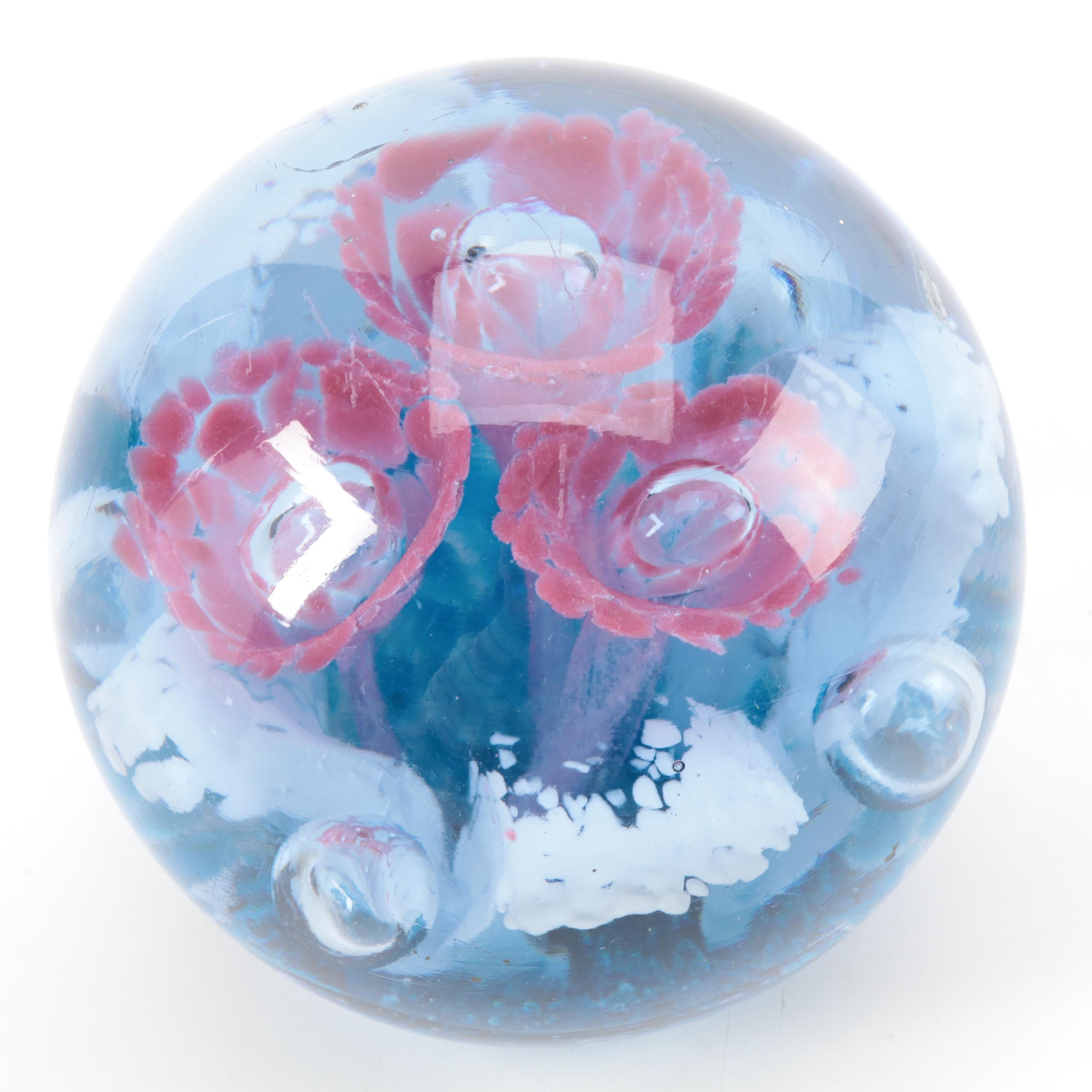 Handcrafted Floral Motif Art Glass Paperweights | Everything But The House