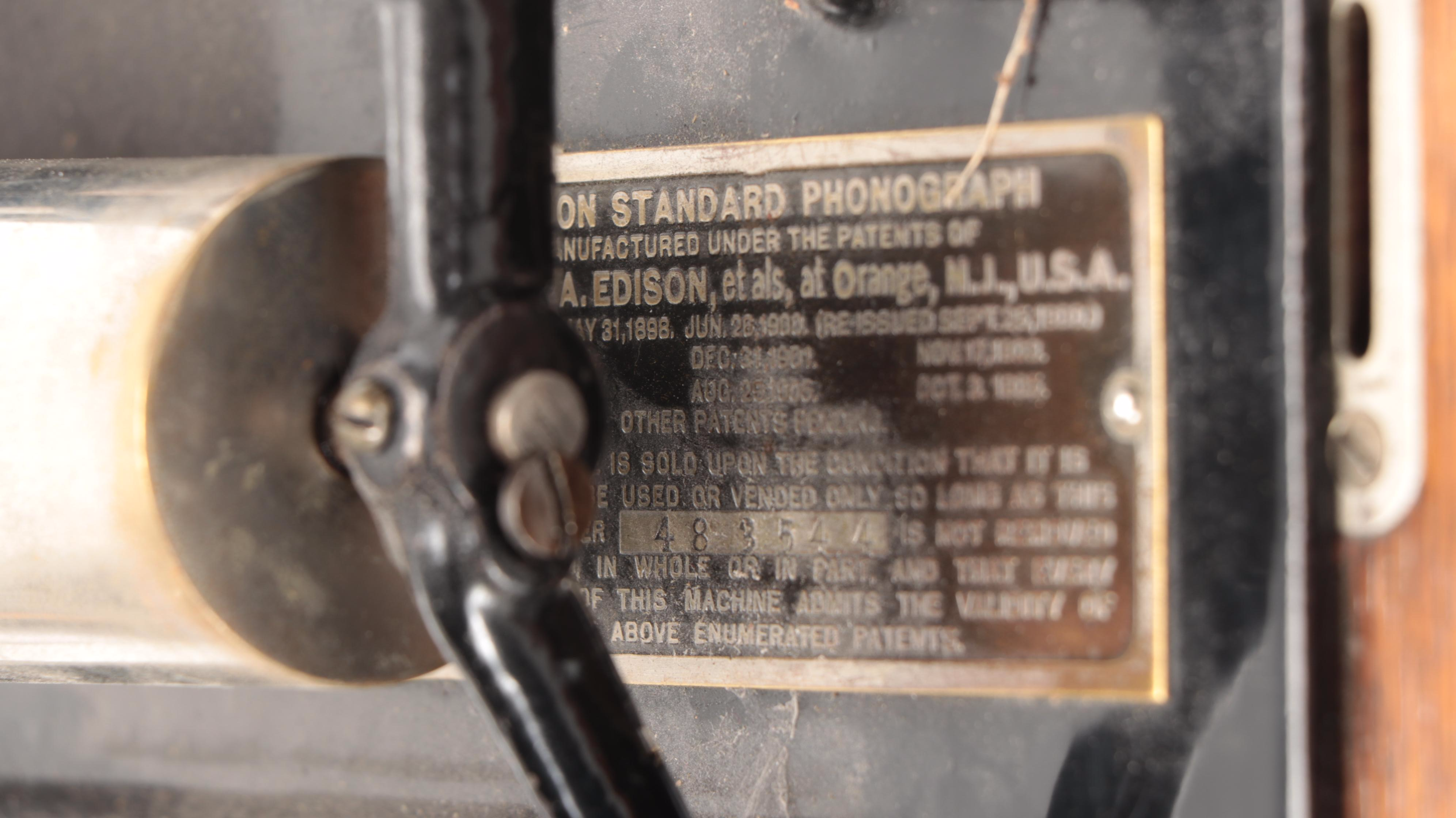 Edison Standard Phonograph Model C Player with Edison Cylinder Records ...