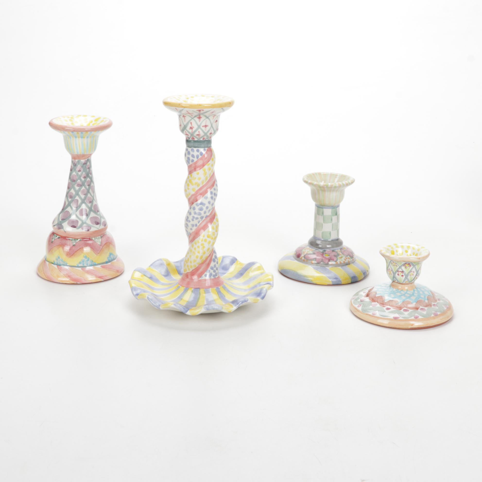 MacKenzie-Childs Candlesticks Including "Heather" and "Myrtle" and More ...