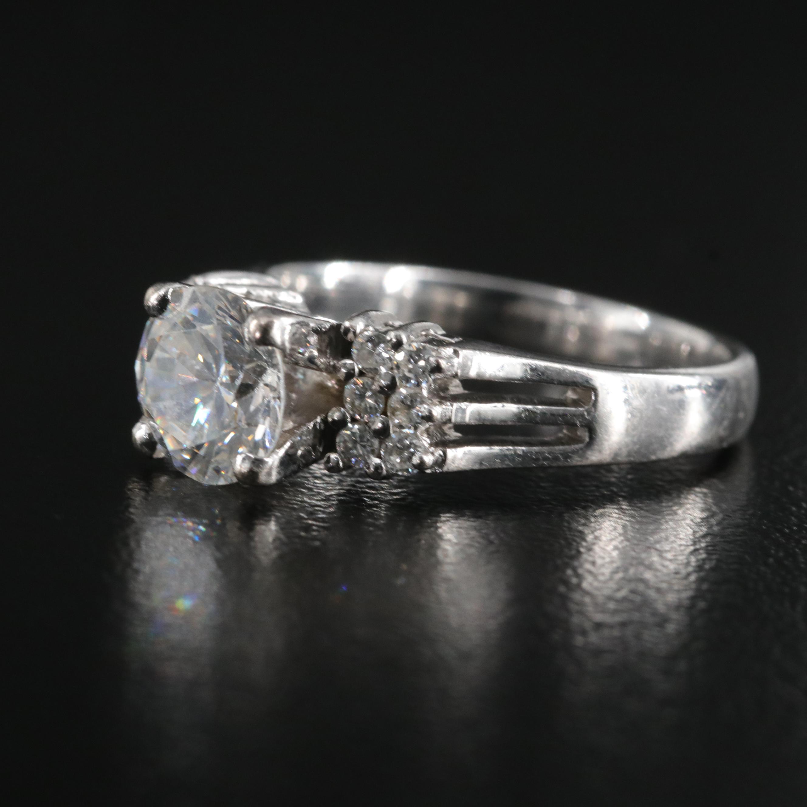 14K Cubic Zirconia and Diamond Ring | EBTH