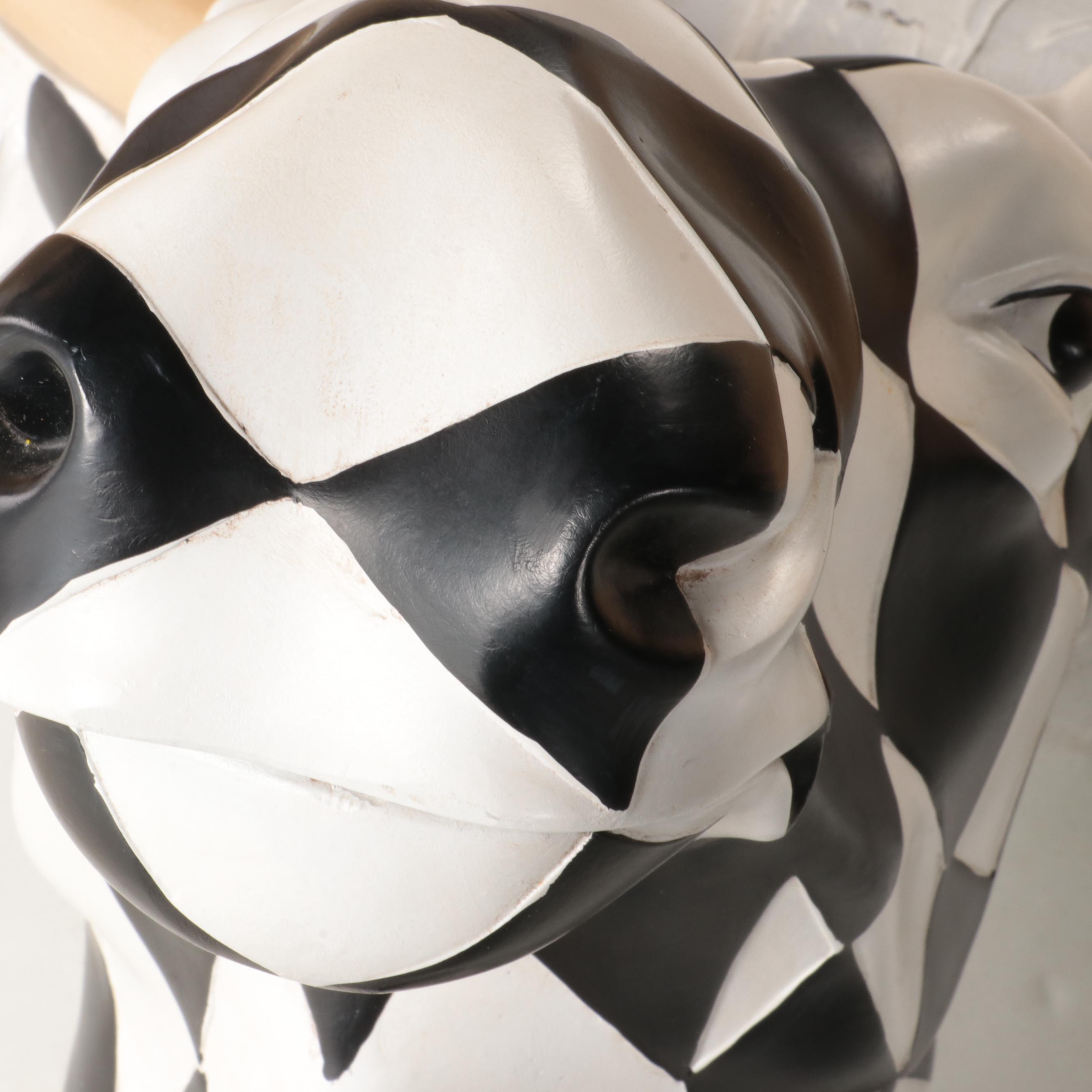 Grandin Road Harlequin Check Resin Moose Head | EBTH