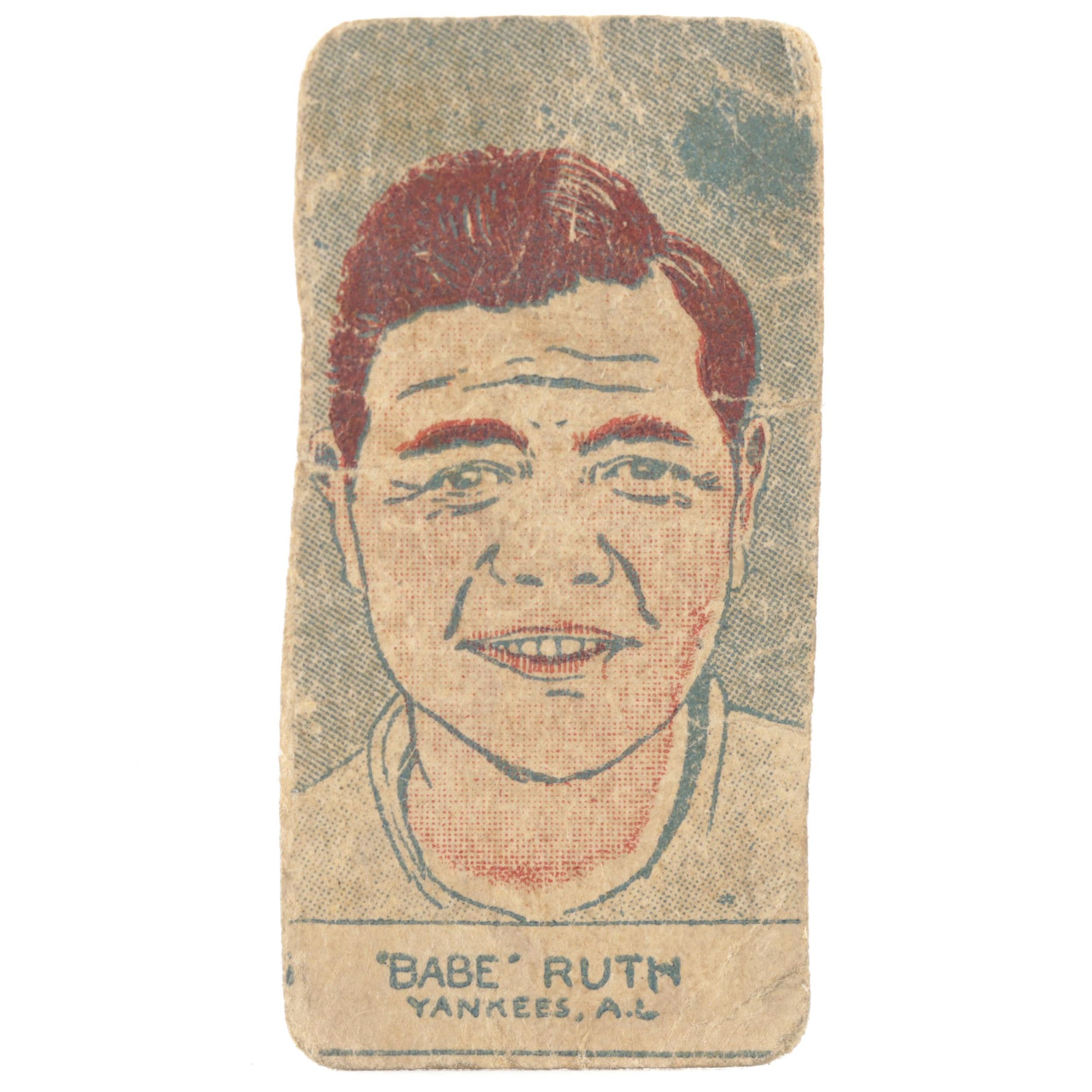 1926 W512 Babe Ruth Yankees, A.L. Hand-Cut Baseball Strip Card ...