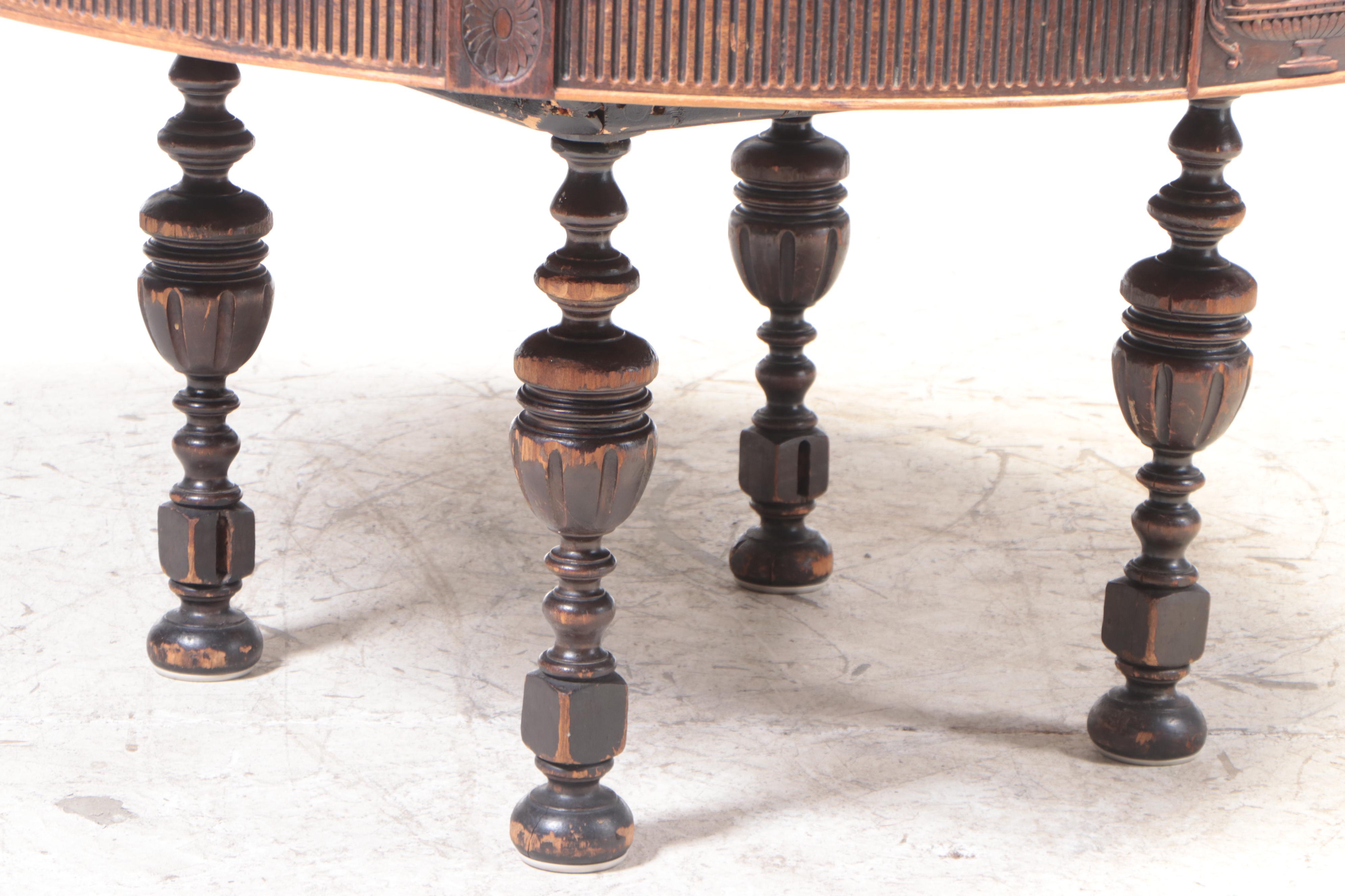 Adam Style Mahogany Dining Table on Jacobean Style Base | EBTH