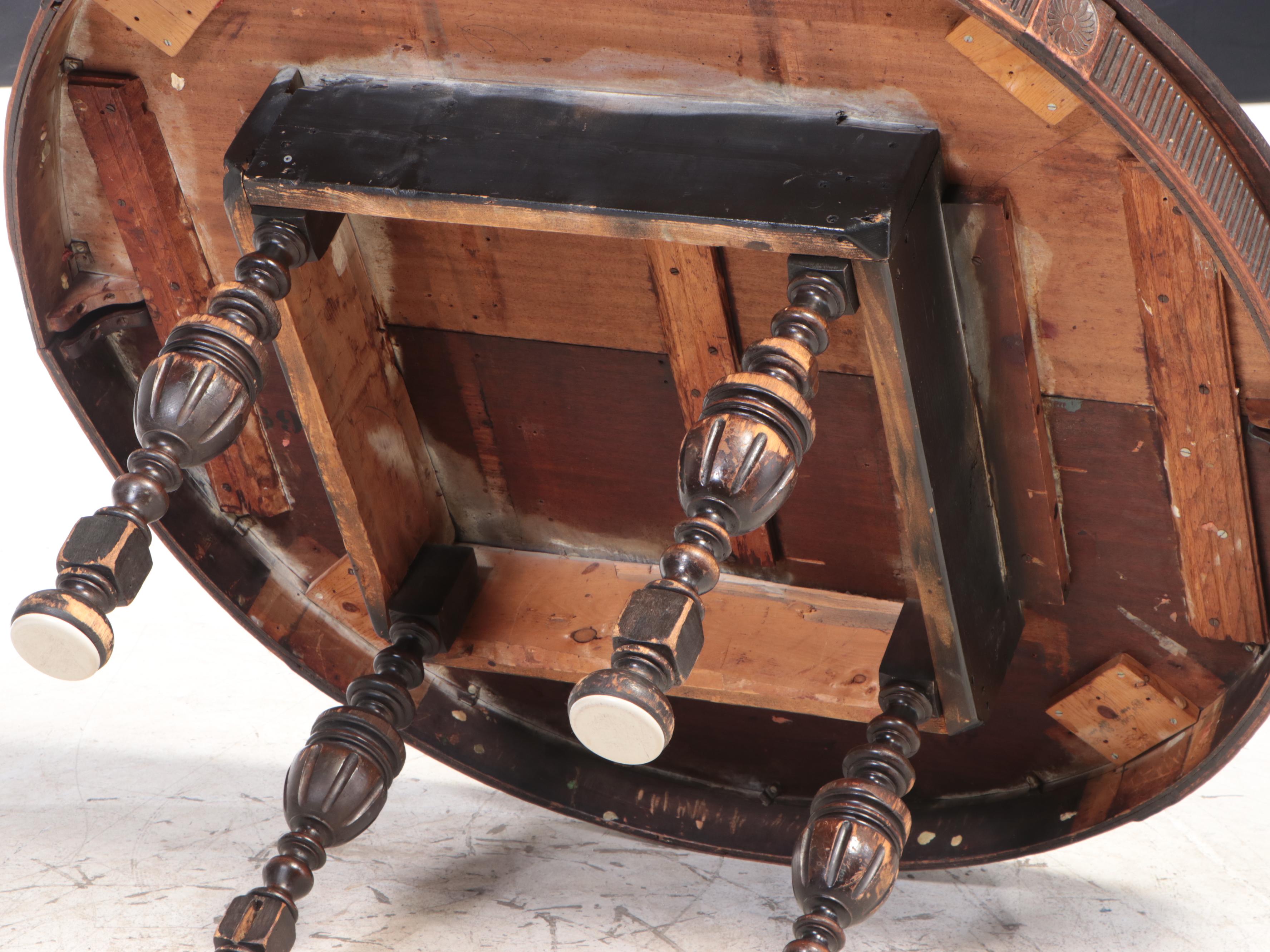 Adam Style Mahogany Dining Table on Jacobean Style Base | EBTH