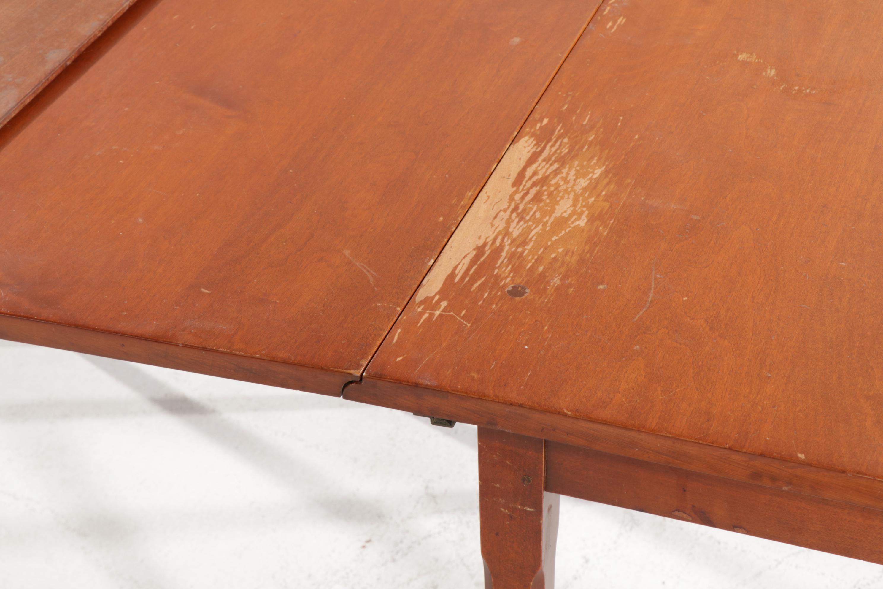 Colonial Revival Maple Three-Part Drop Leaf Dining Table, Late 20th ...