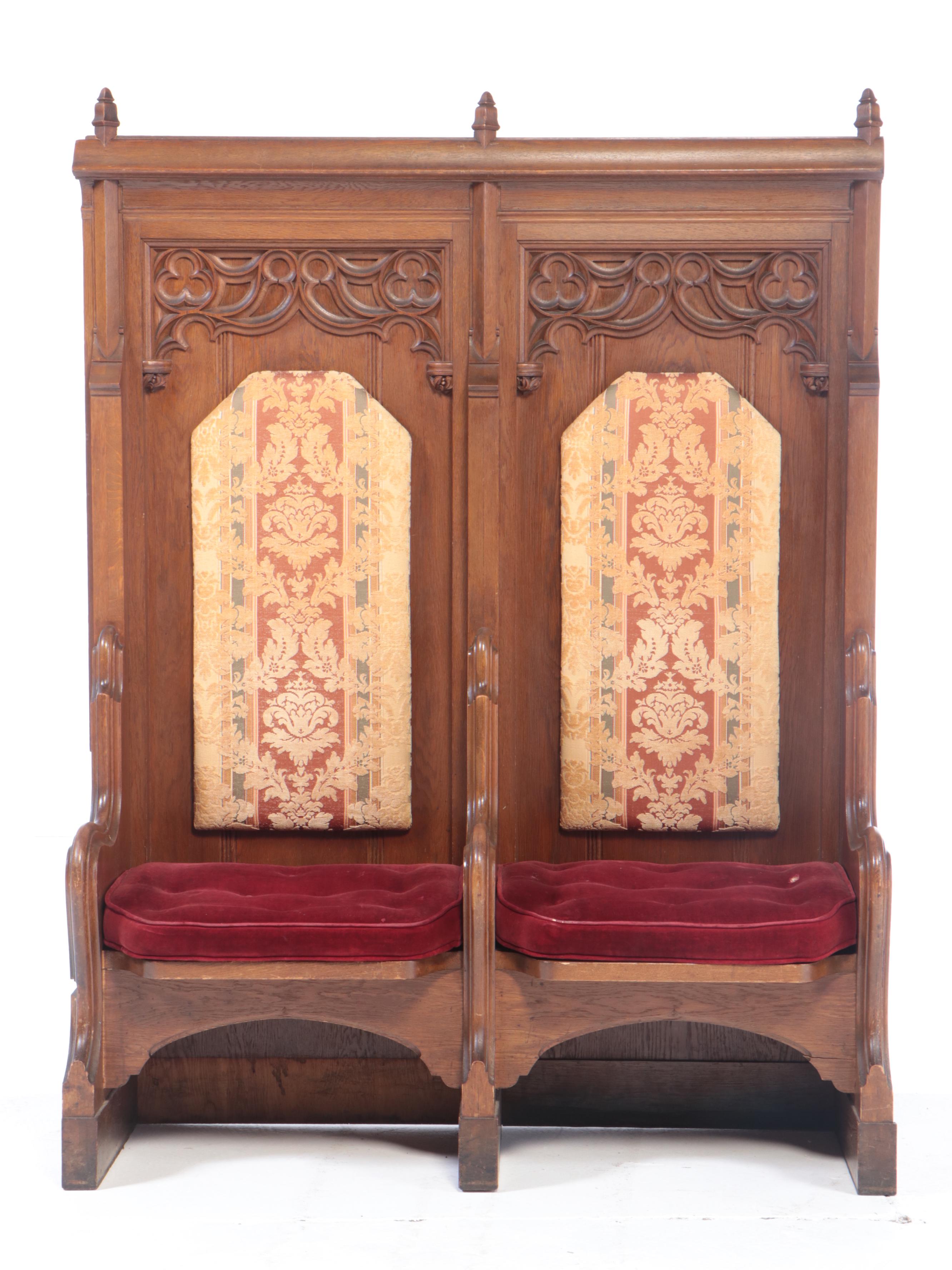 Oak Gothic Style Deacon Bench, Late 19th/Early 20th Century | EBTH