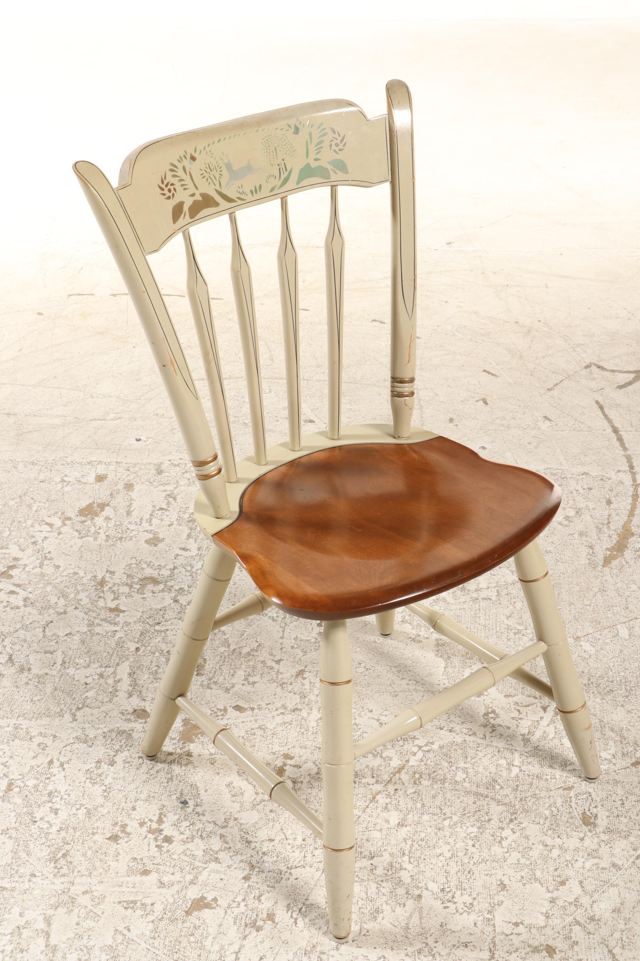 Ethan Allen Stenciled "Thumb-Back" Chair | EBTH
