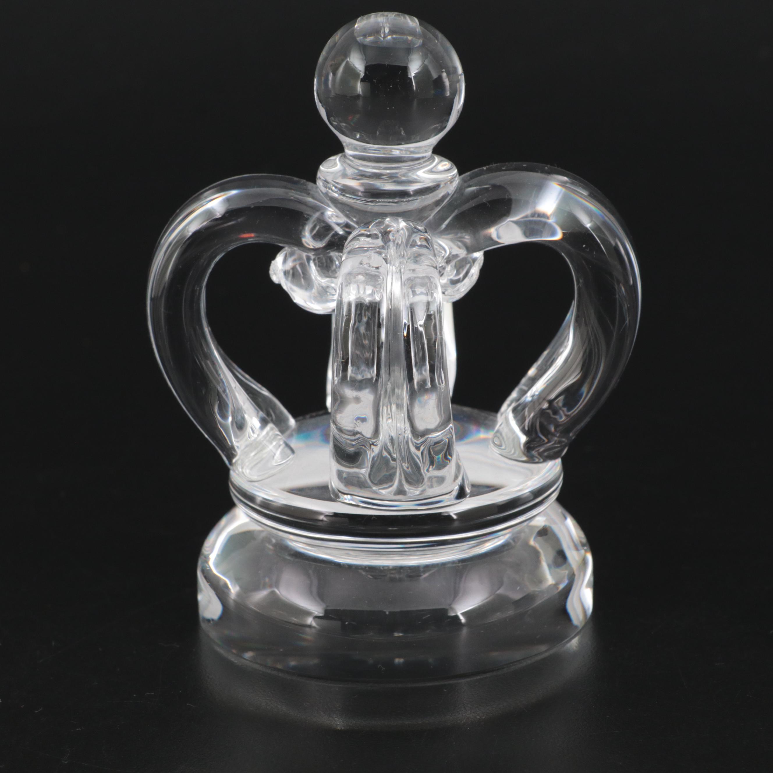 Steuben Art Glass "Crown" Paperweight Designed by Lloyd Atkins | EBTH
