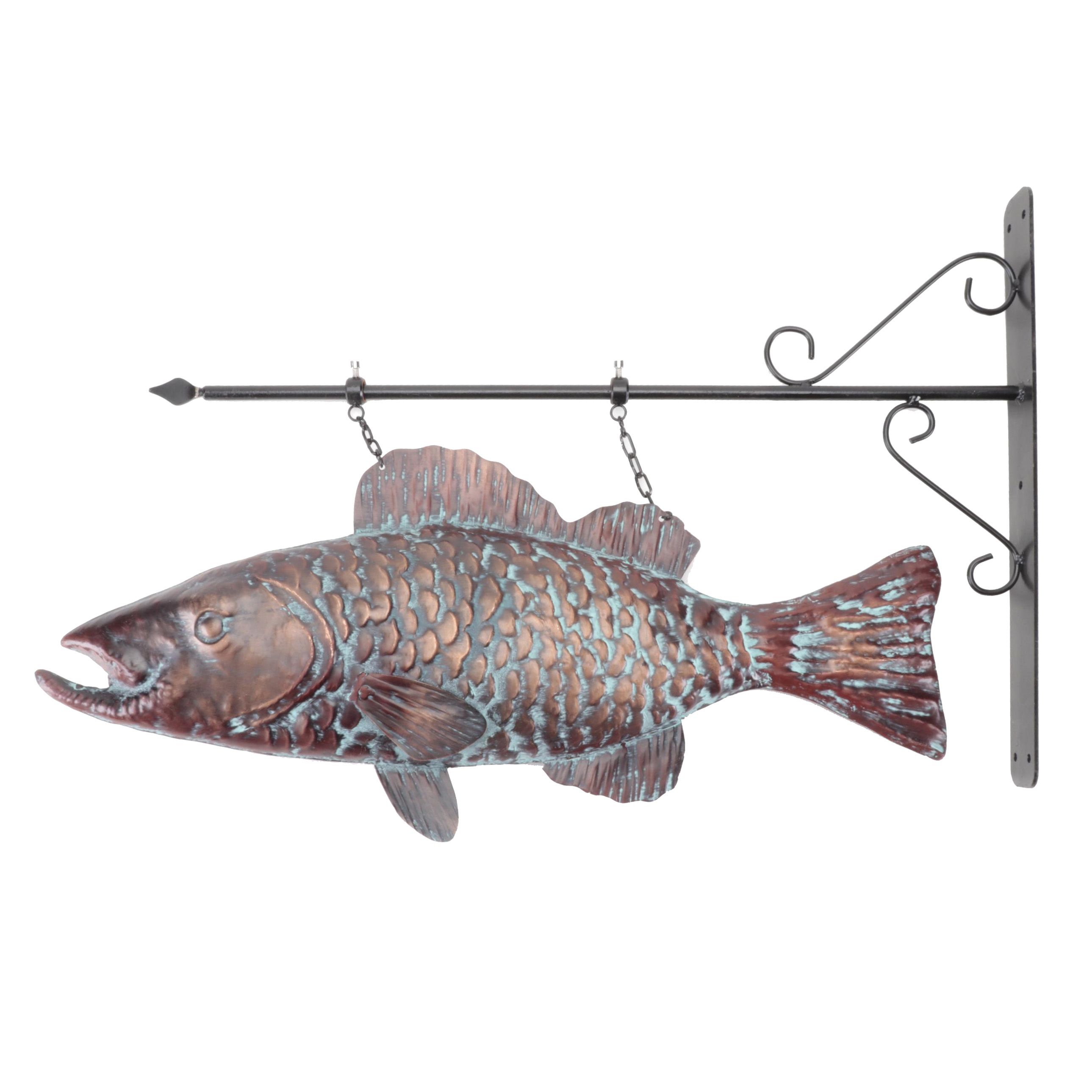 Forced Patina on Copper Wall Mount Fish Sign | EBTH