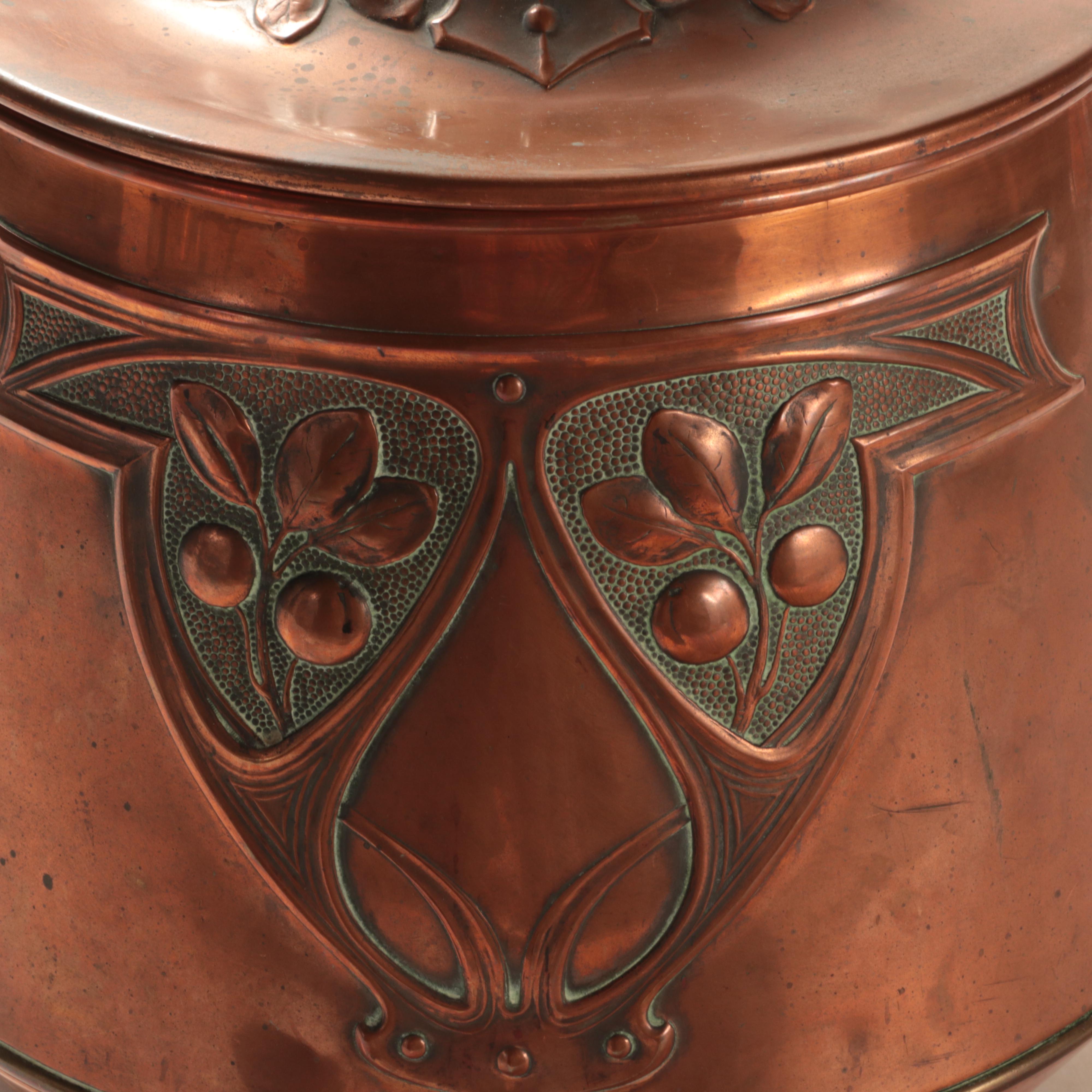 WMF German Art Nouveau Copper Handled Lidded Punch Bowl, Early 20th ...