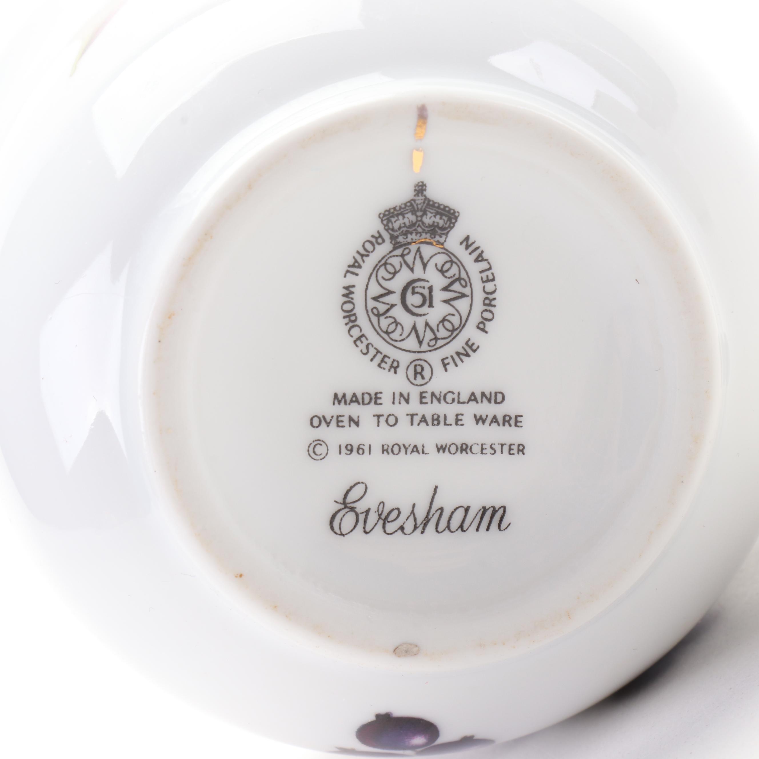 Royal Worcester "Evesham Gold" Bone China Dinnerware and Décor, 1961 ...