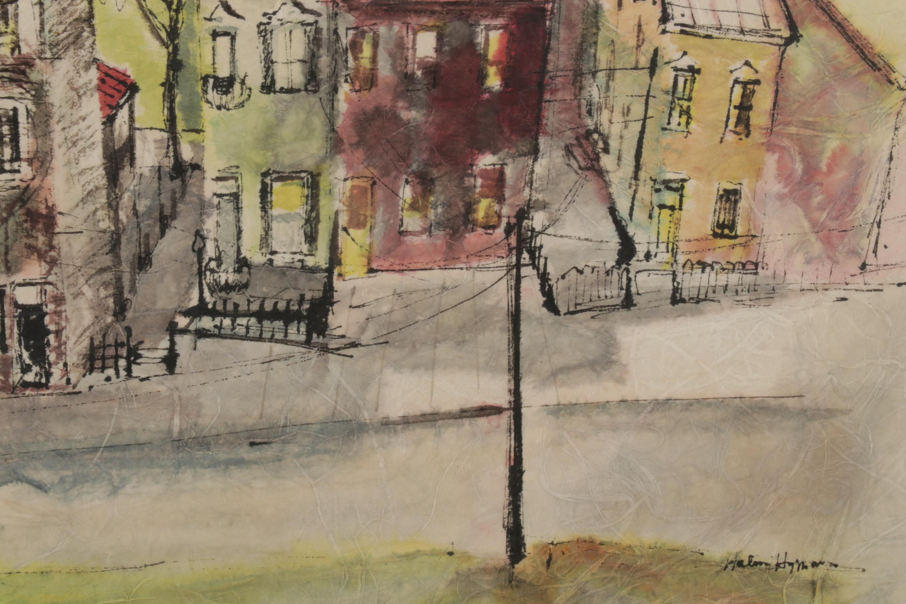 Helen Hyman View of Mount Adams Watercolor Painting, Mid to Late 20th ...