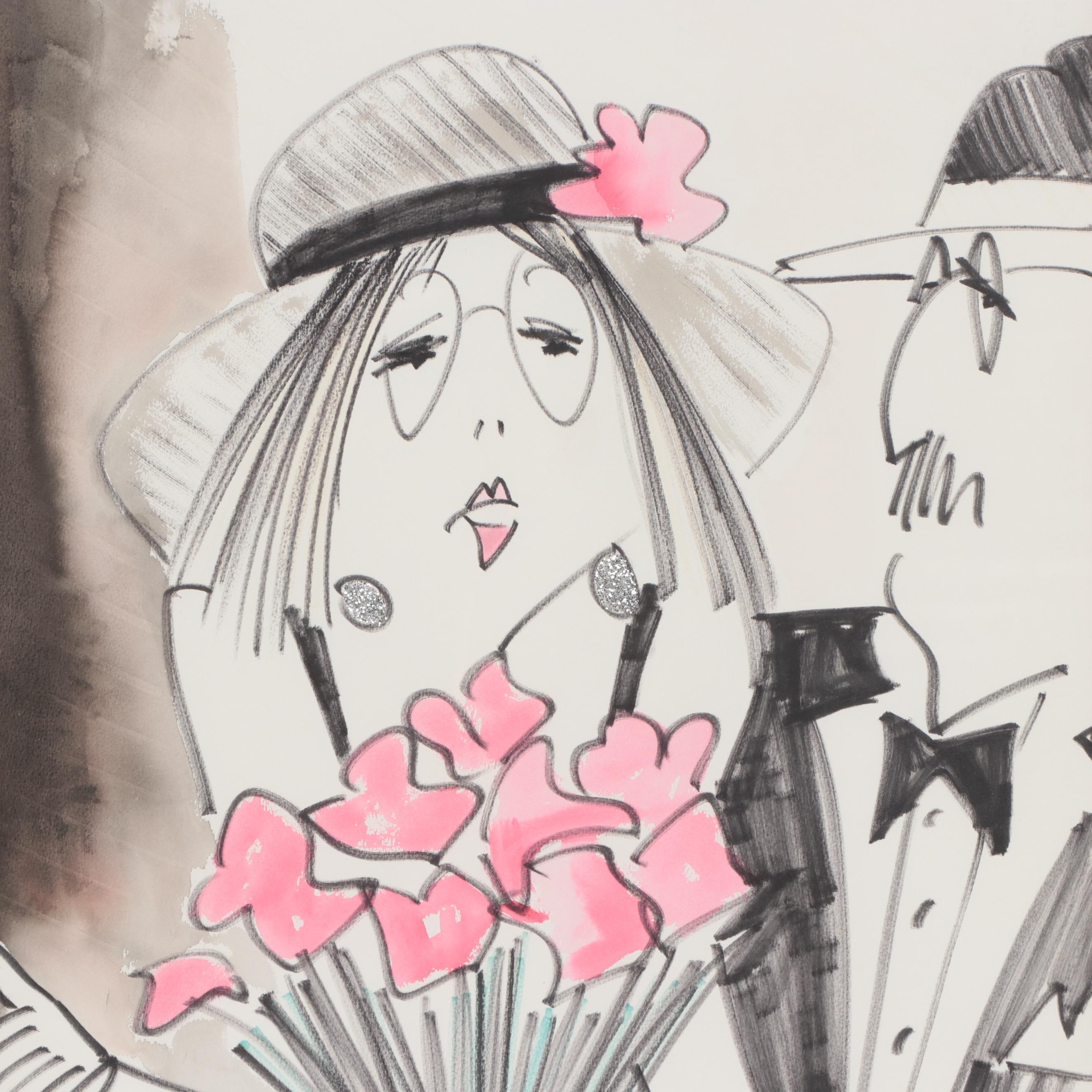 Emerson Quillin Mixed Media Drawing, 1986 | EBTH