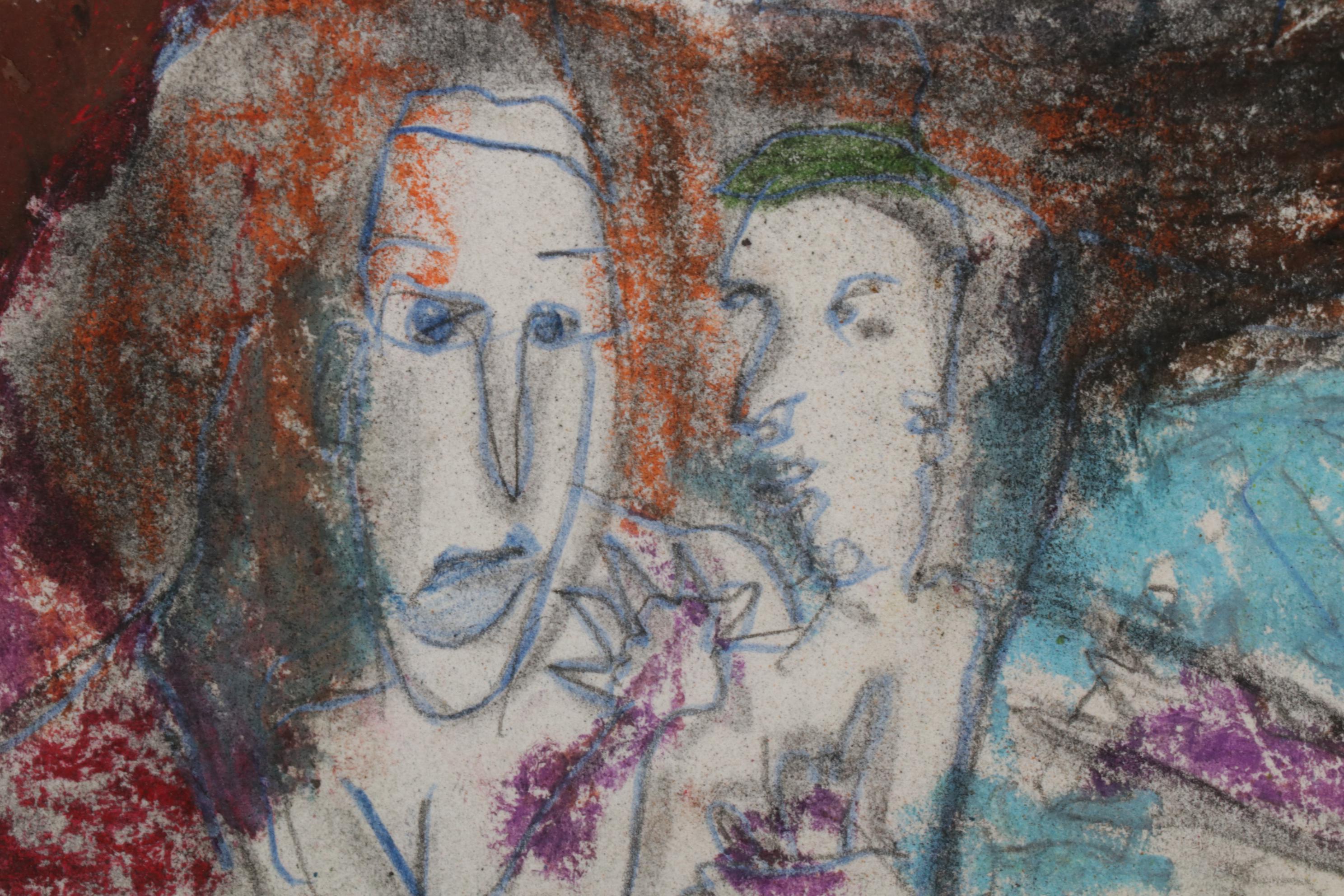 Janice Schuler Pastel Drawing of Abstract Figures, 2011 | EBTH