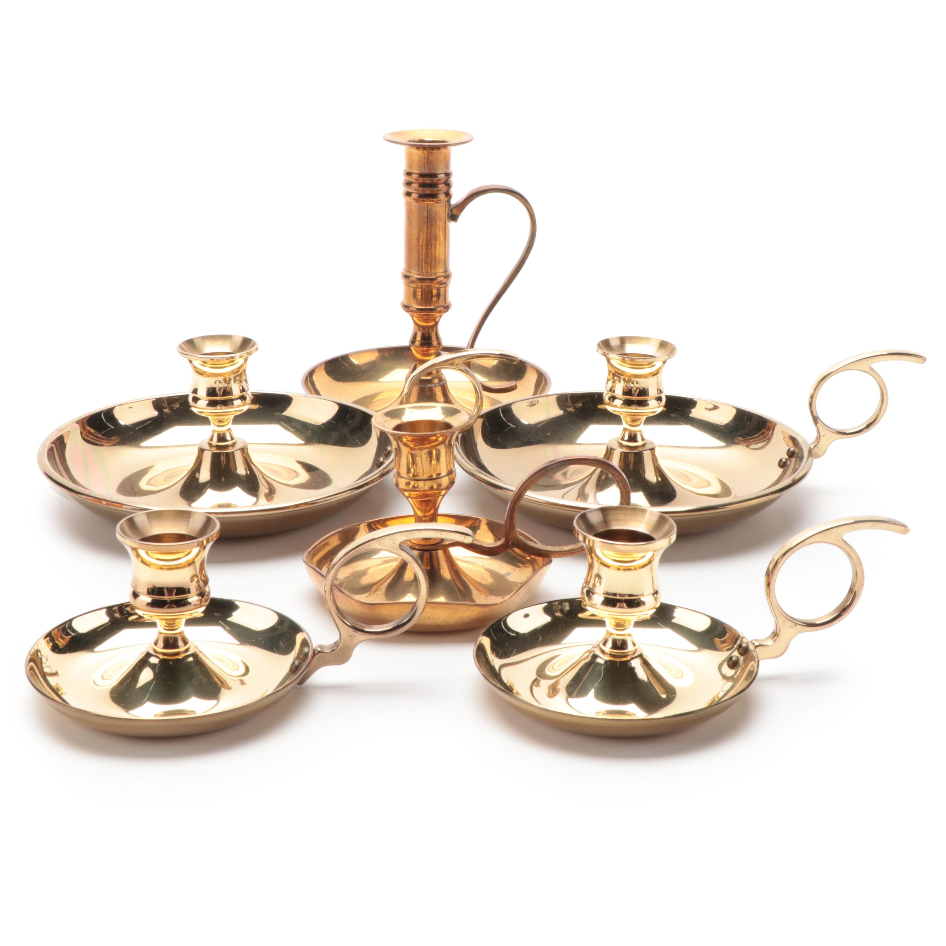 Colonial Style Brass Chambersticks | EBTH