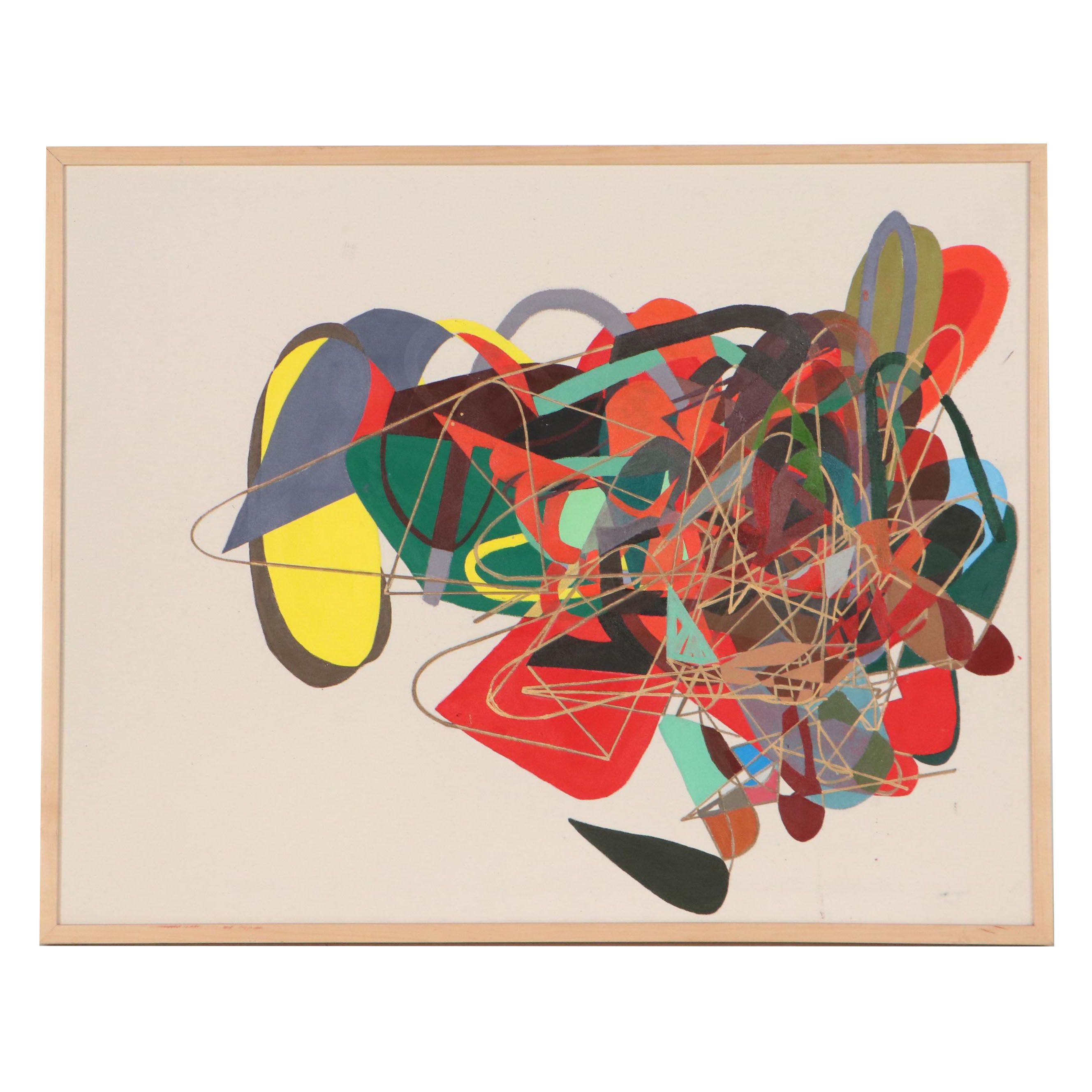 Abstract Acrylic Painting "Organized Clutter," 21st Century | EBTH