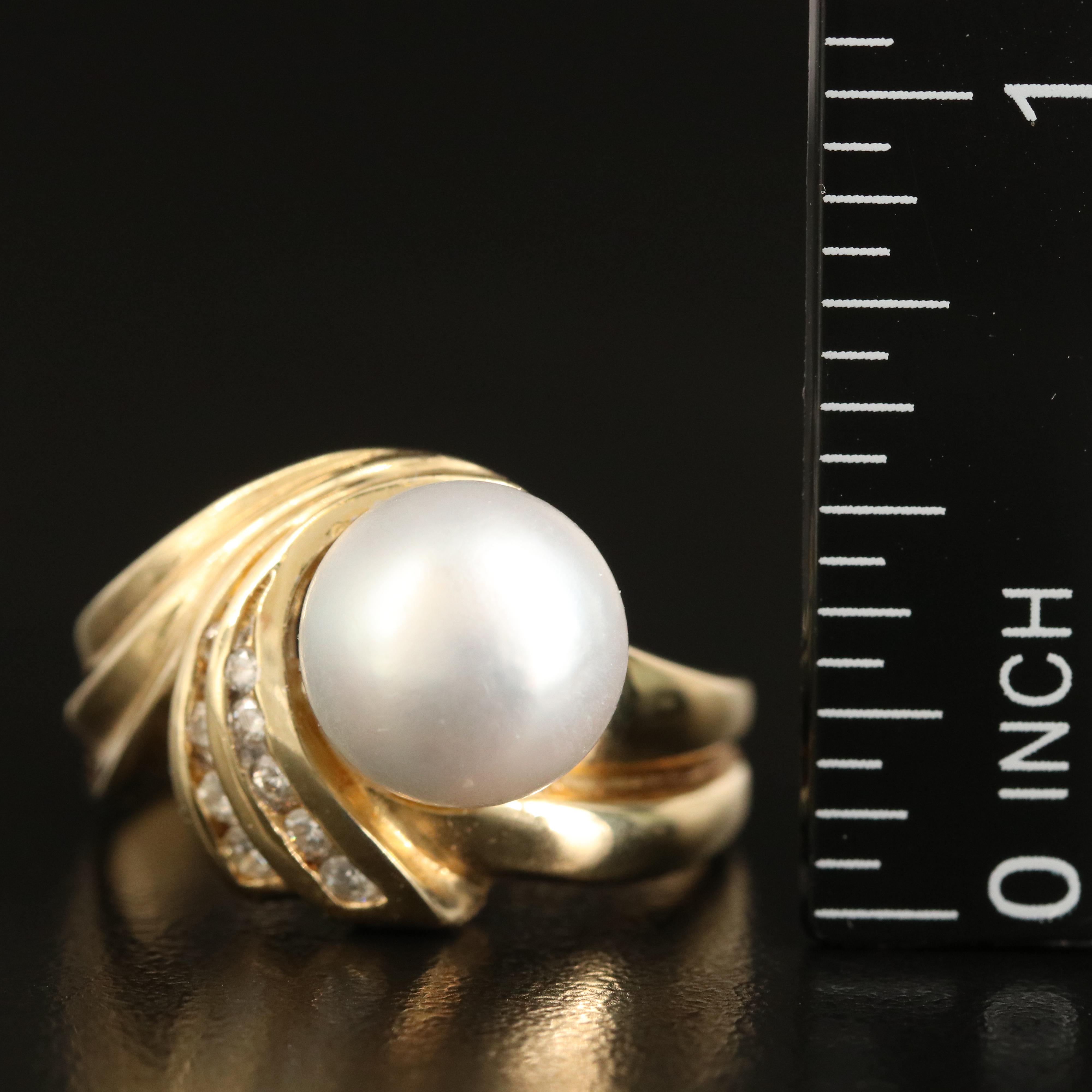 14K Pearl and Diamond Ring | EBTH