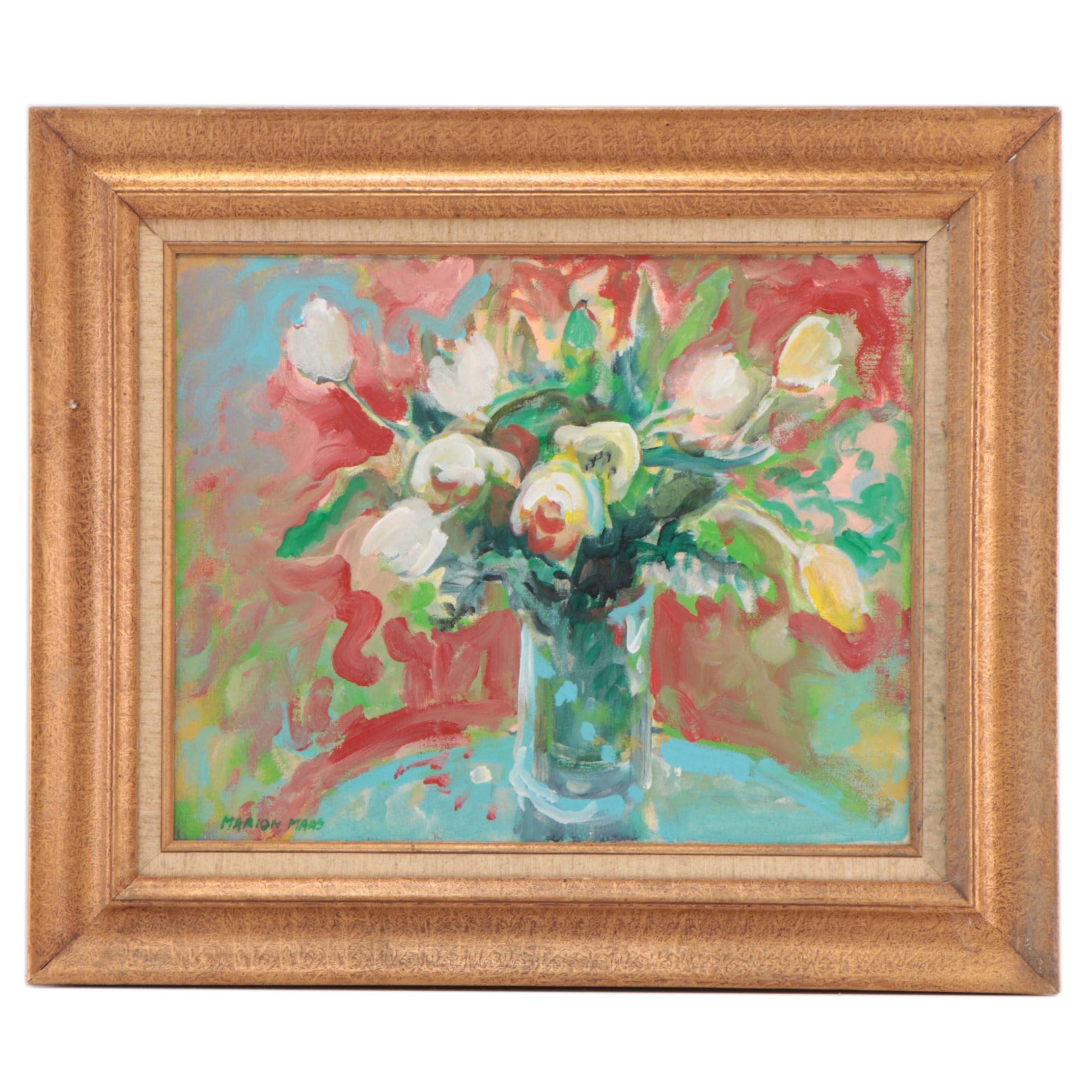 Marion Maas Floral Still Life Oil Painting | EBTH