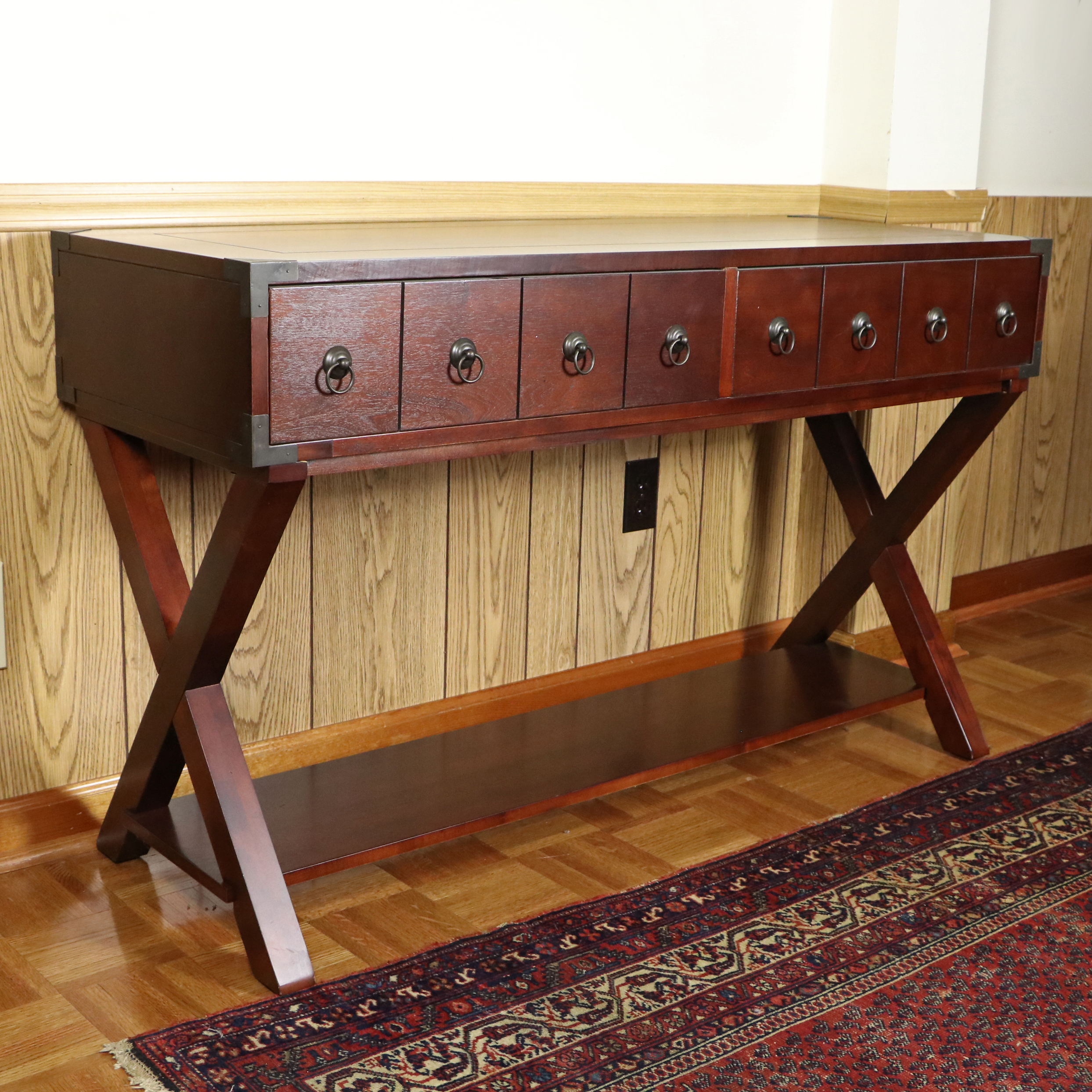 Campaign Style Two-Drawer Console Table | EBTH