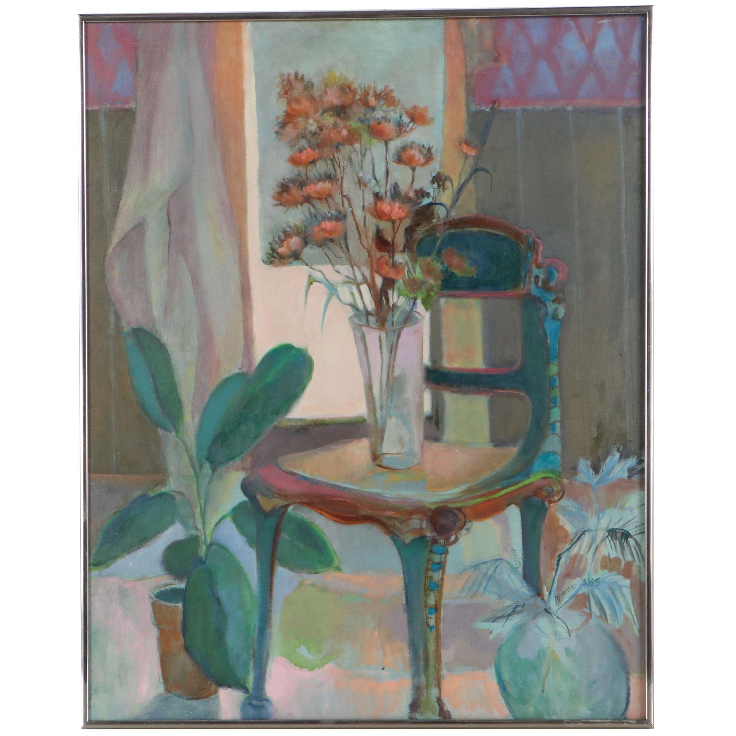 Marion Maas Modernist Floral Still Life Oil Painting | EBTH
