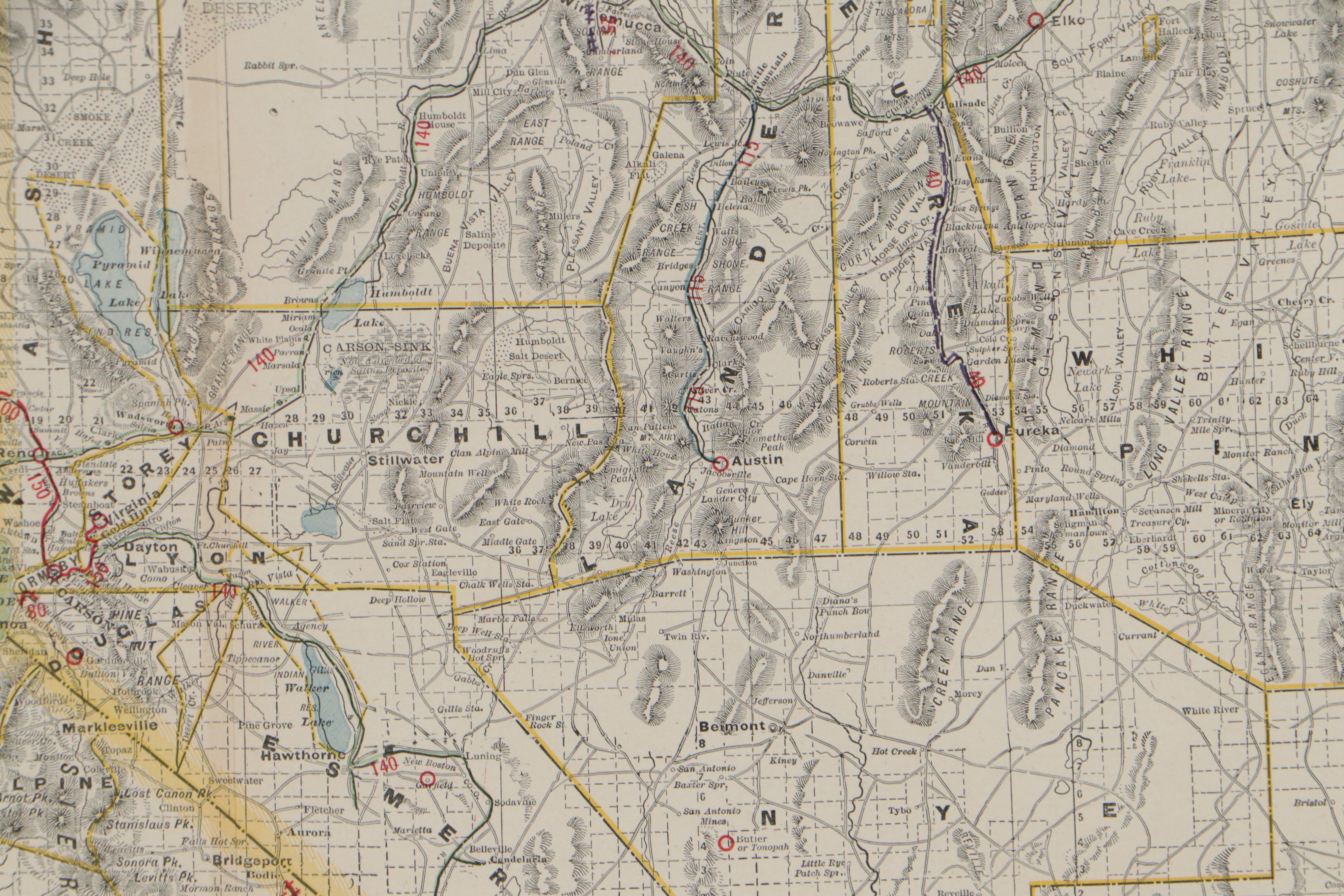 George Cram Map of the Northern Half of California and Nevada | EBTH