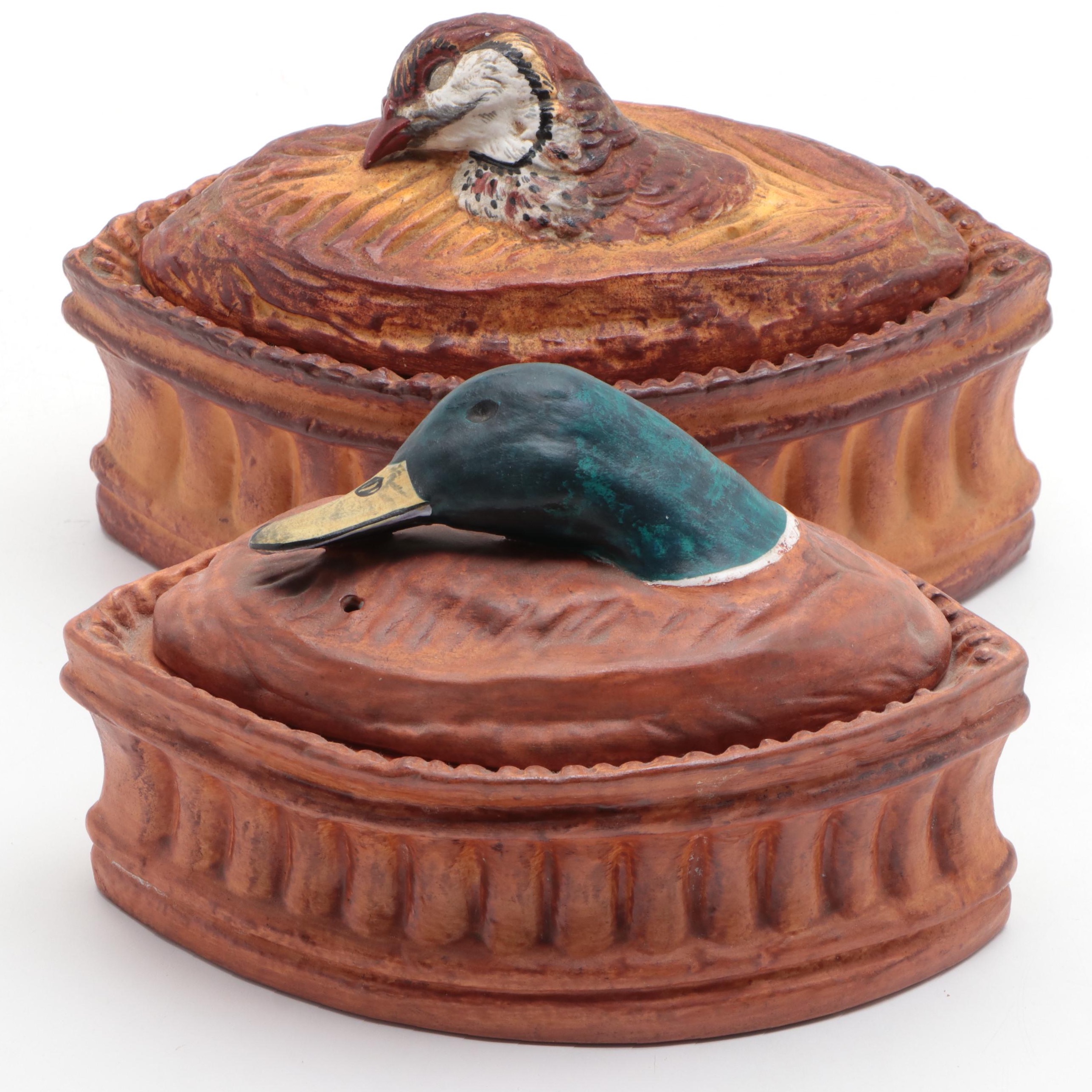 French Pillivuyt Hand-Painted Mallard Duck and Pheasant Porcelain ...
