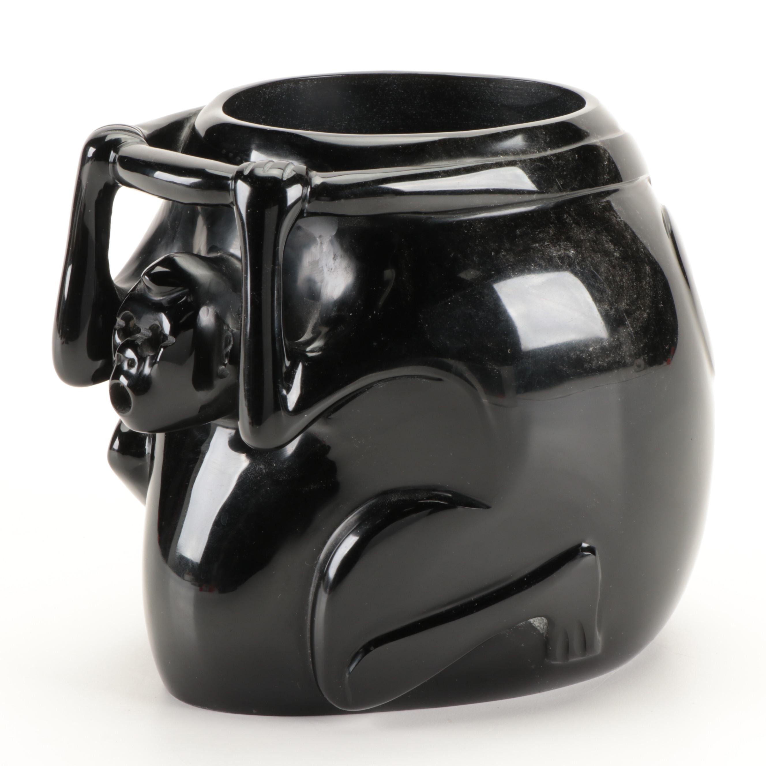 Mexican Carved Obsidian Monkey Jar After the Texcoco Original | EBTH
