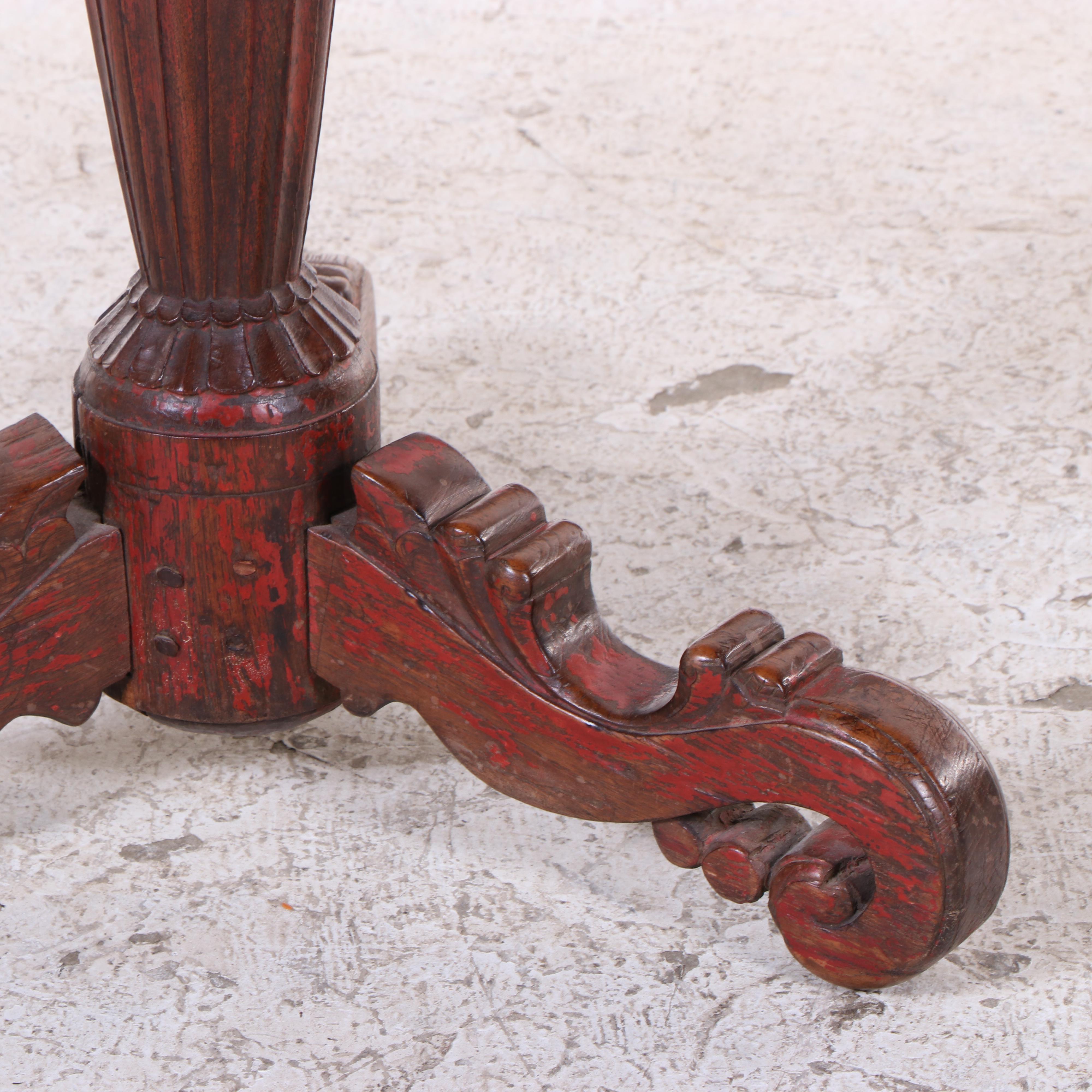 Anglo-Indian Center Table with Birdcage Revolving Top, Mid to Late 19th ...